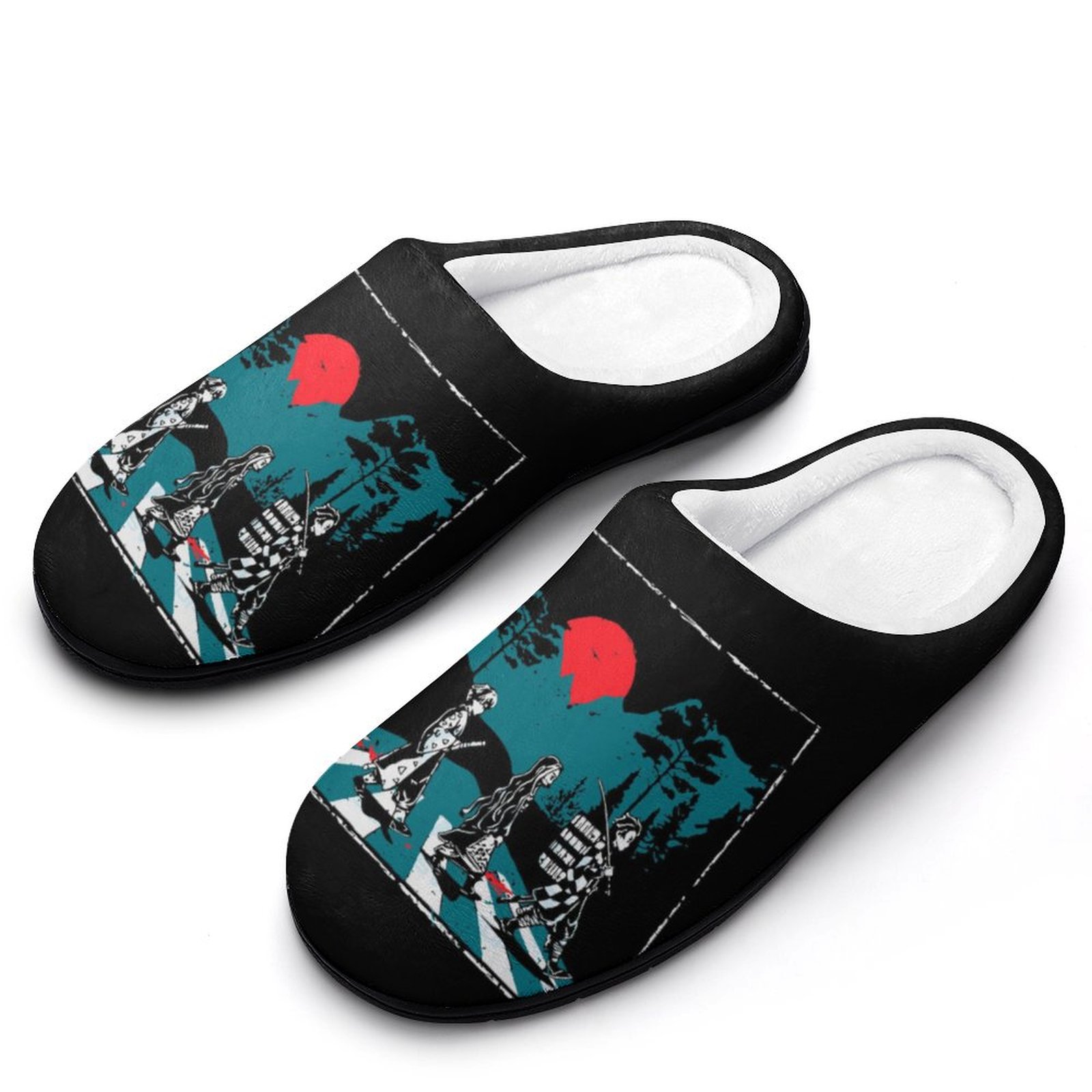 Demon Slayer Slippers for Mens, Soft Plush Anti-slip Fluffy Fuzzy House ...