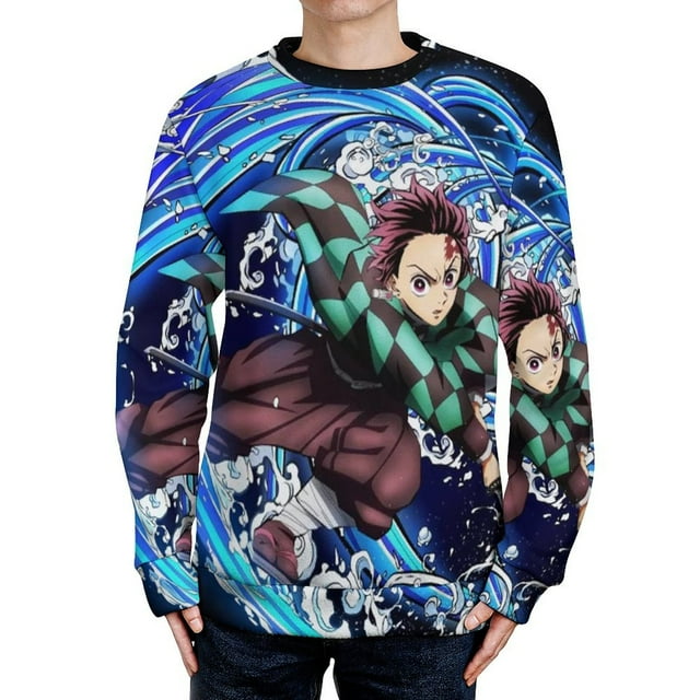 Demon Slayer Unisex Sweater Long Sleeve Round Neck Pullover Jumper Fall ...