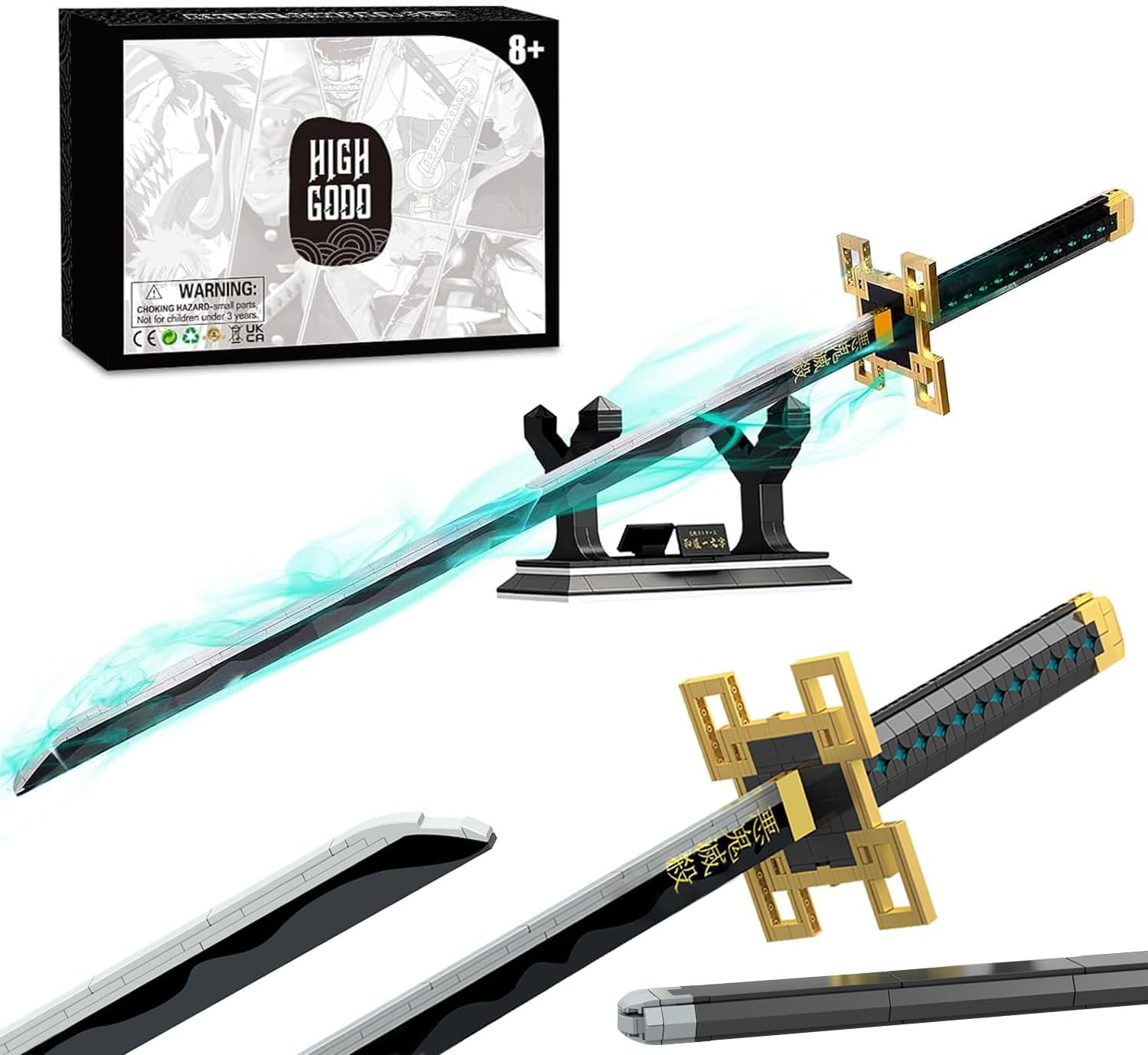 Demon Slayer Sword, 40in Tokitou Muichirou Sword Set with Scabbard and ...