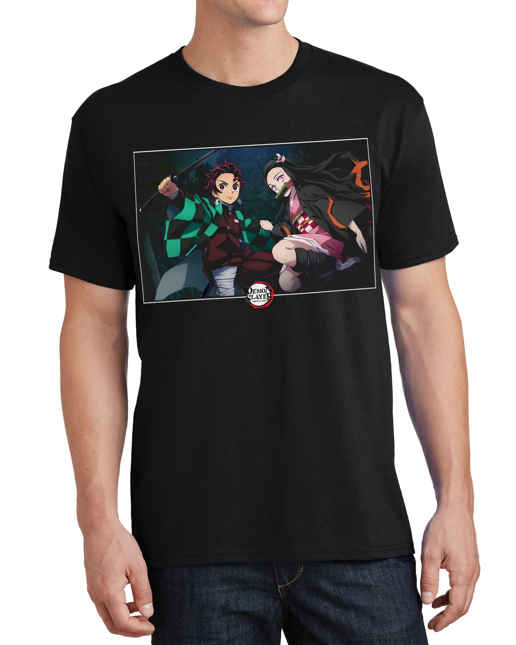 Demon Slayer T-Shirt Men's Tanjiro Nezuko Kamado Short Sleeve Graphic ...