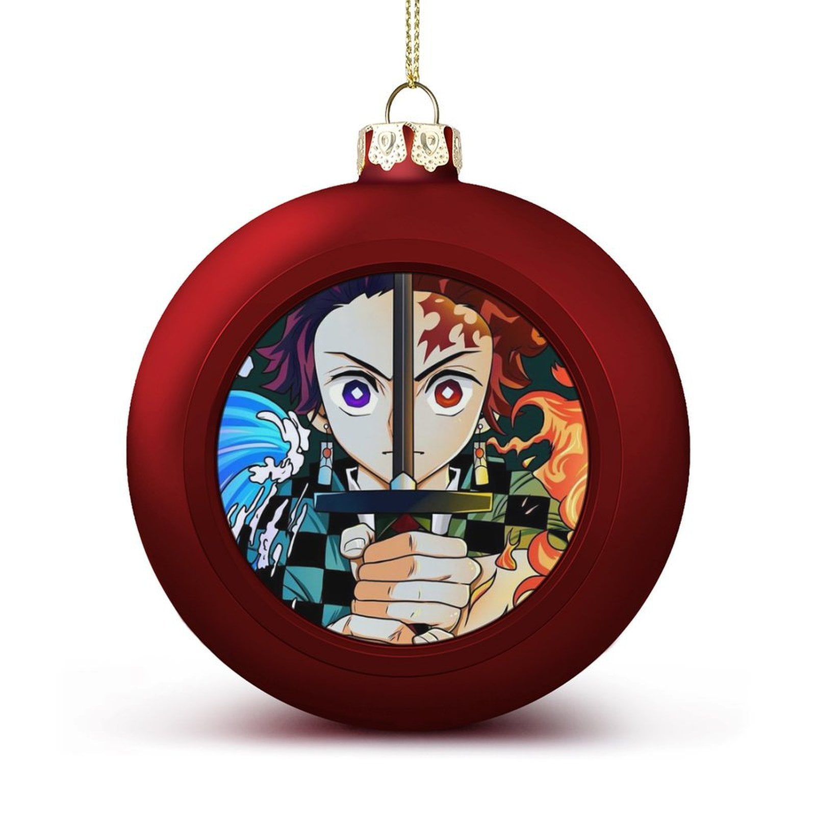 Demon Slayer Tanjiro Anime Christmas Balls Decoration Sparkling ...
