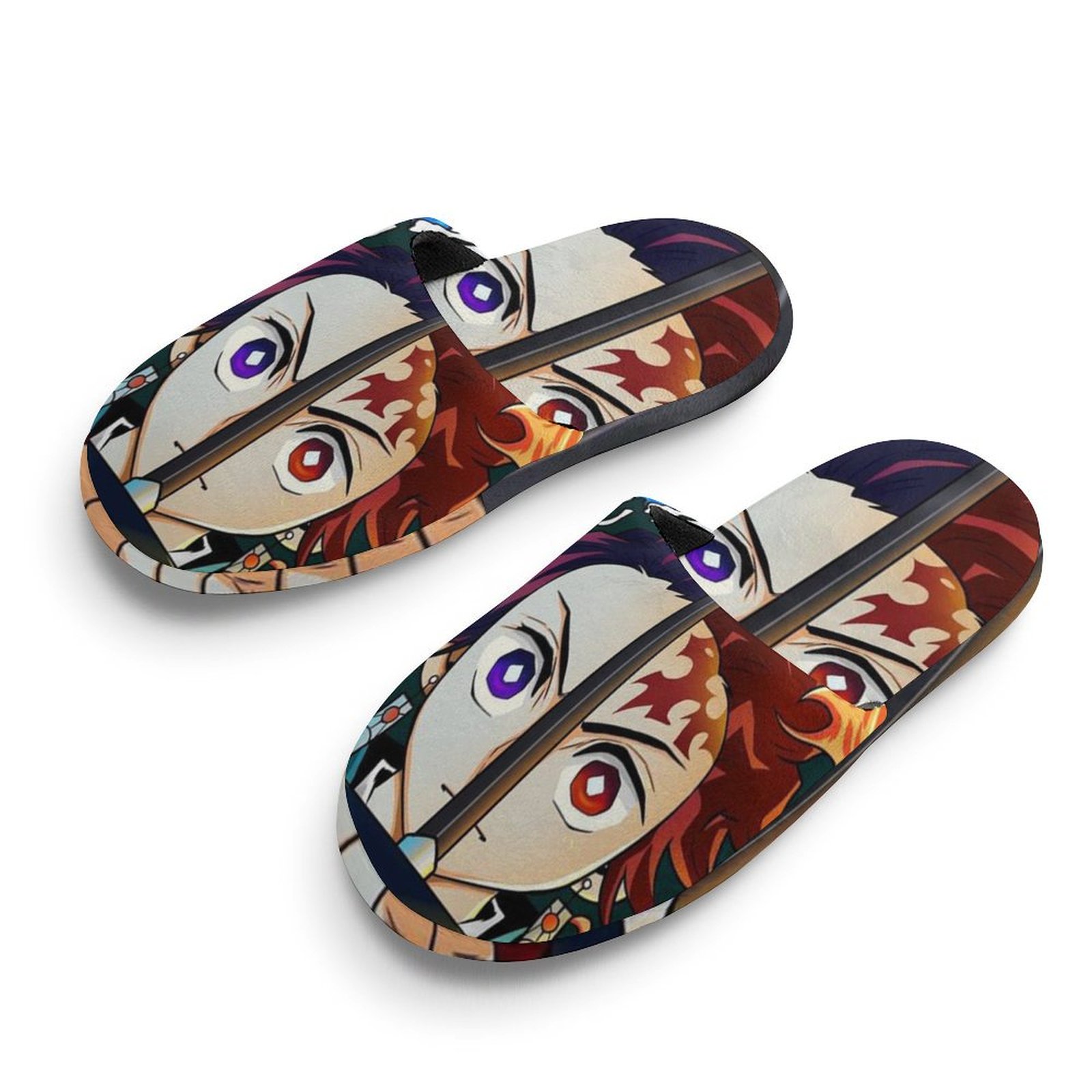 Demon Slayer Tanjiro Anime Cotton Slippers For Kids Flannel Plush ...