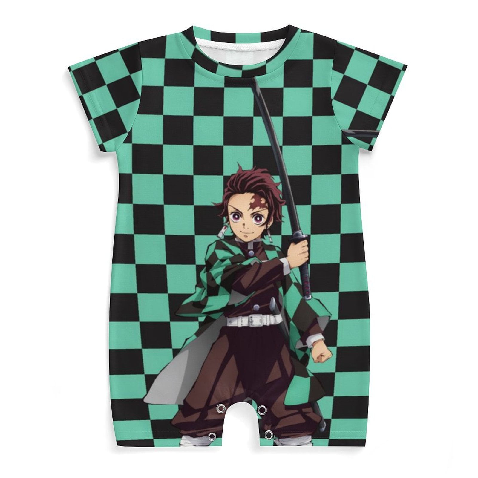 Demon Slayer Tanjiro Baby One-Piece Rompers Summer Short Sleeve Outfit ...