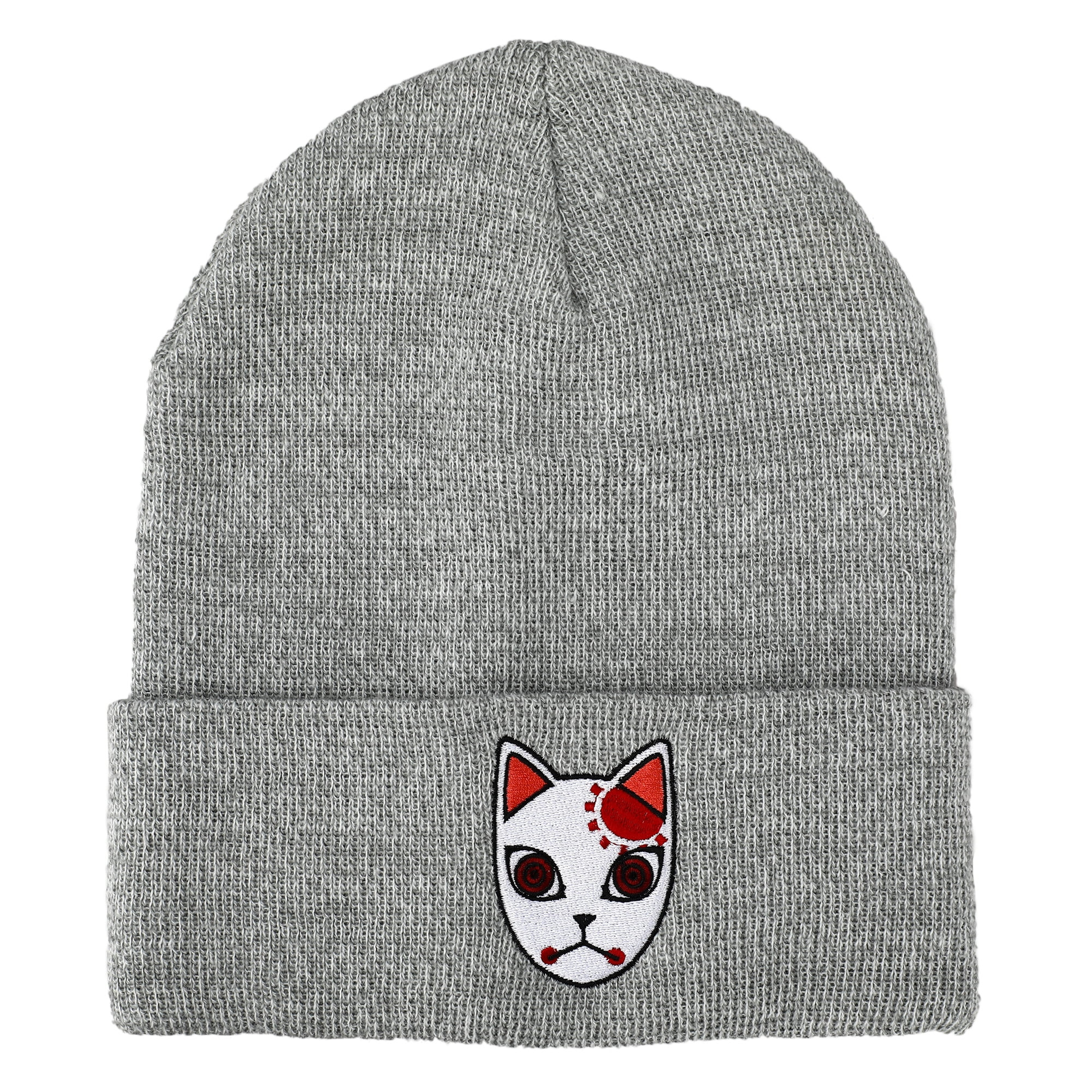 Demon Slayer Tanjiro Fox Mask Athletic Heather Skull Knitted ...