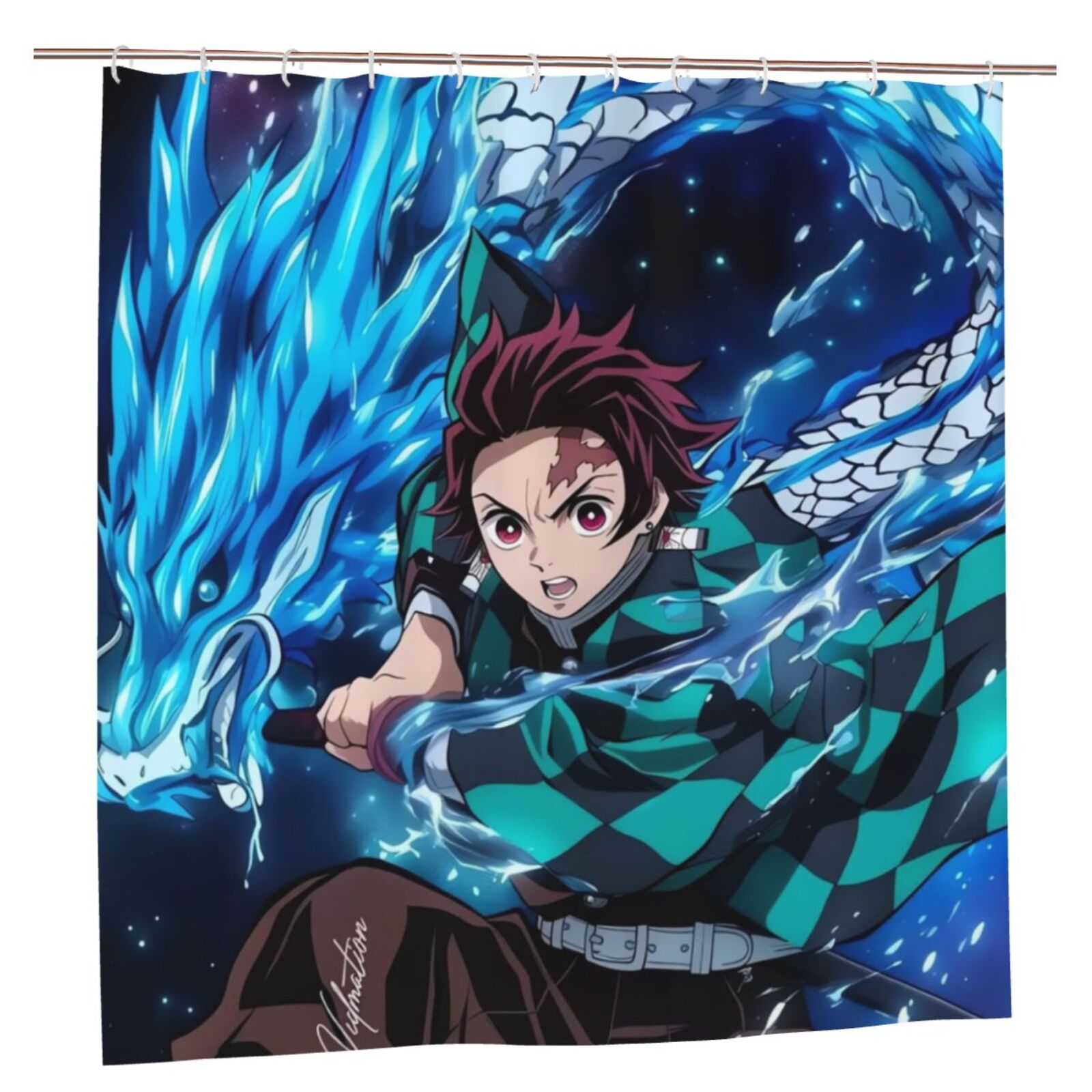 Demon Slayer Tanjiro Kamado Bathroom Shower Curtain,Bath Curtains ...