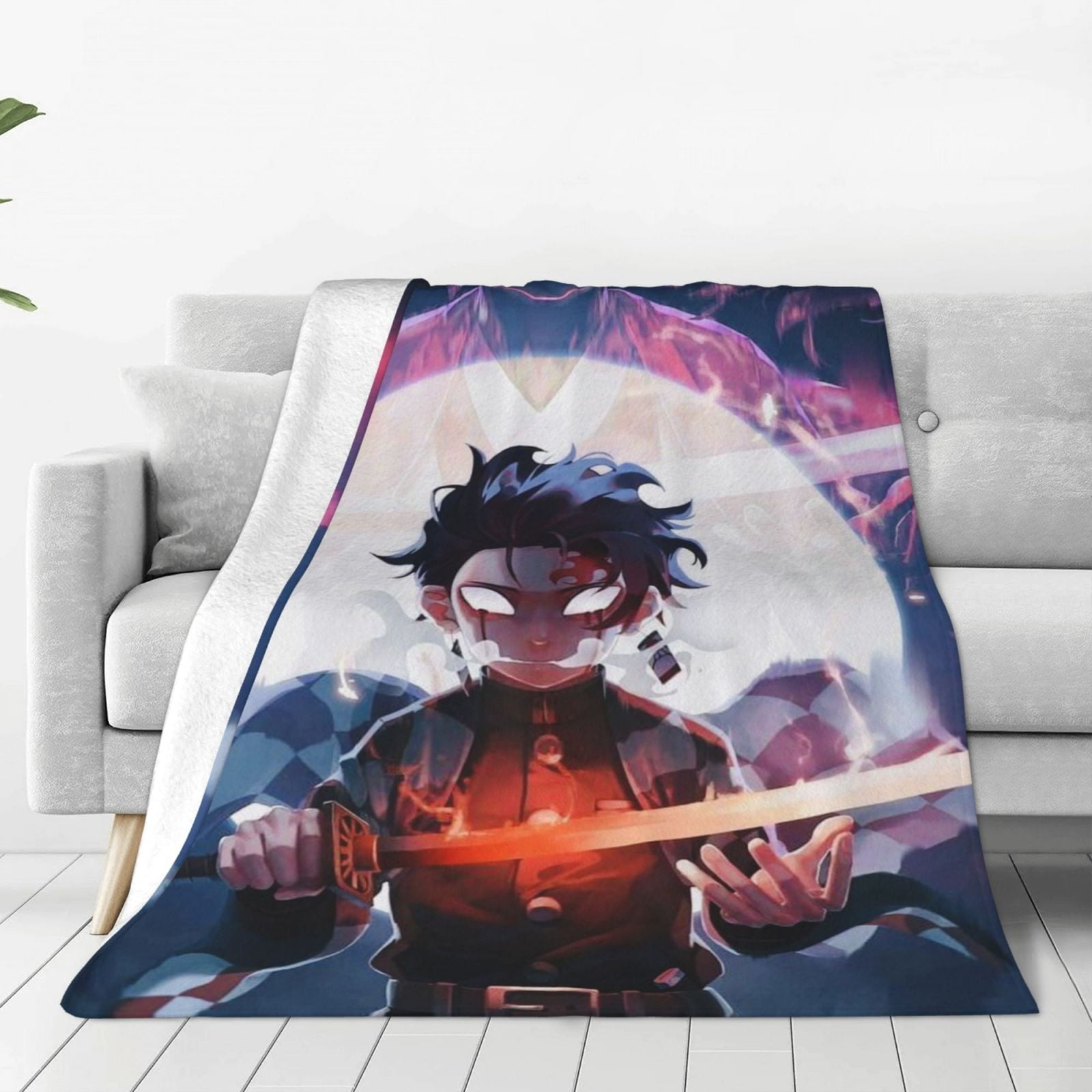 Demon Slayer Tanjiro Kamado Blanket Soft Warm Flannel Throw Blanket For ...