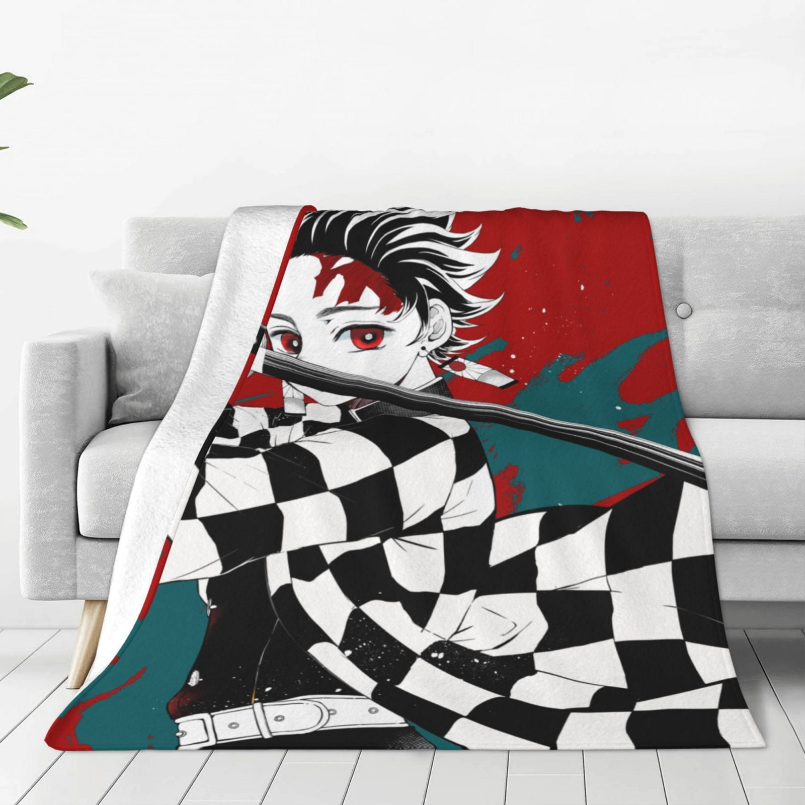 Demon Slayer Tanjiro Kamado Blanket Soft Warm Flannel Throw Blanket For ...