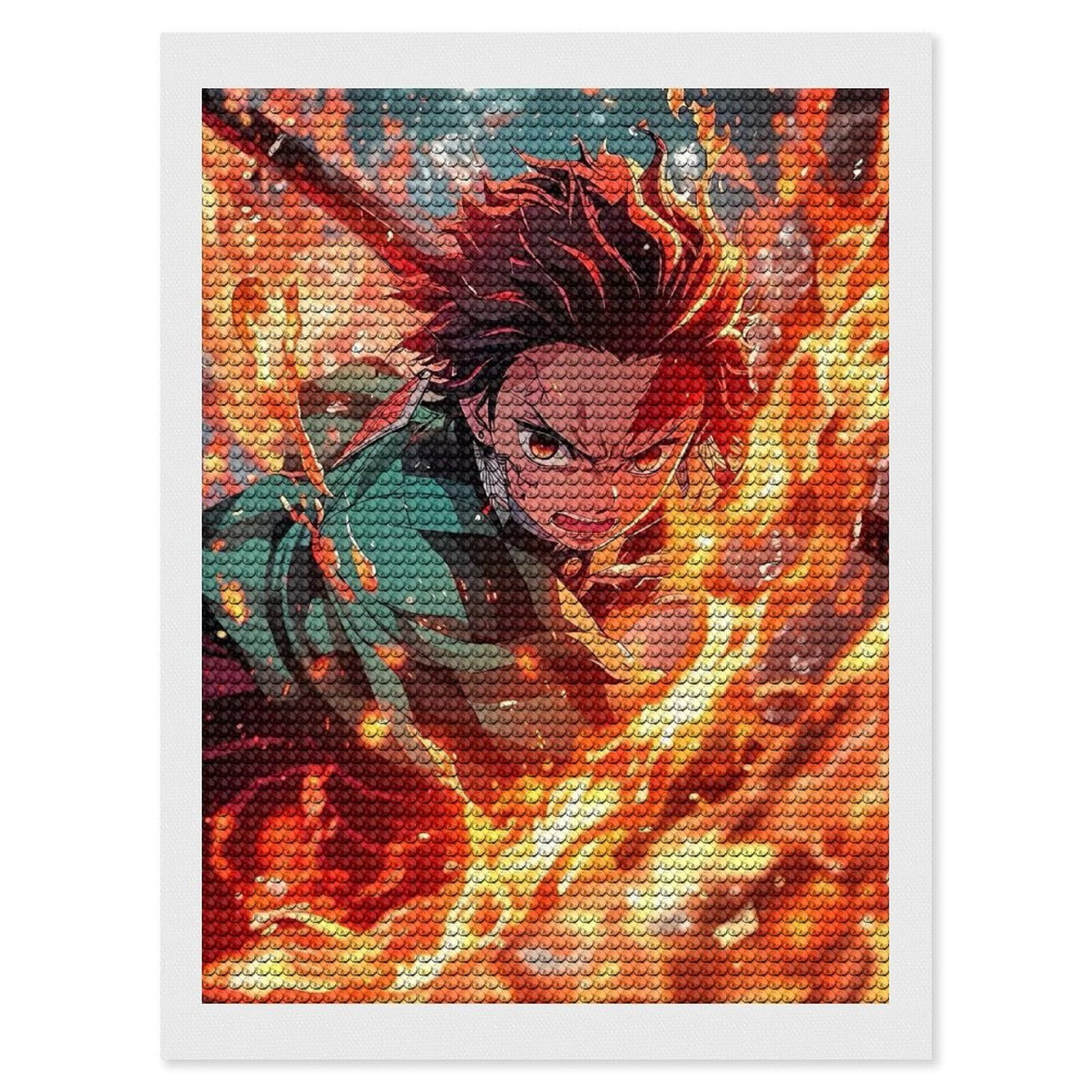 Demon Slayer Tanjiro Kamado Diamond Art Kits for Adults 5D Diamond Art ...