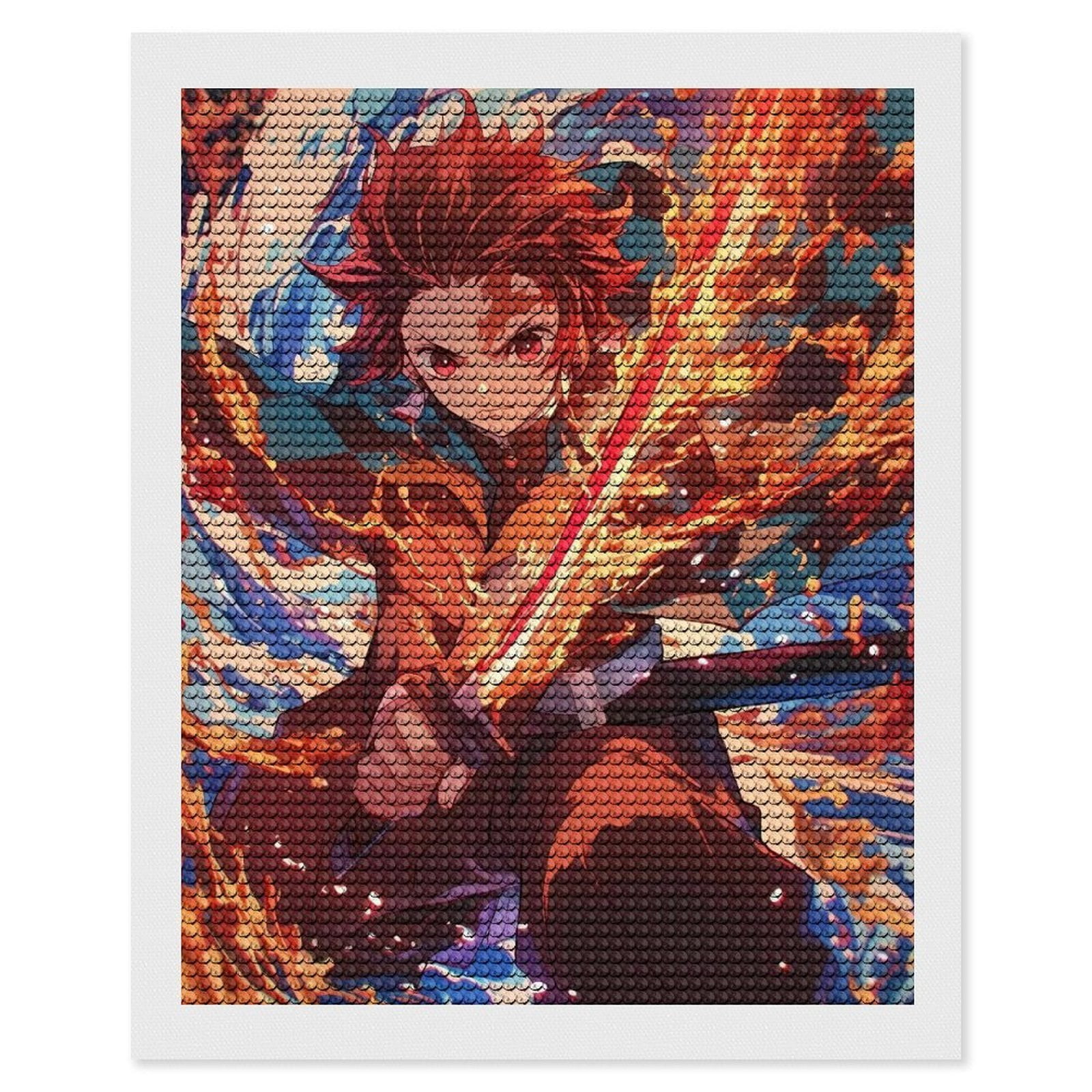 Demon Slayer Tanjiro Kamado Diamond Art Kits for Adults 5D Diamond Art ...