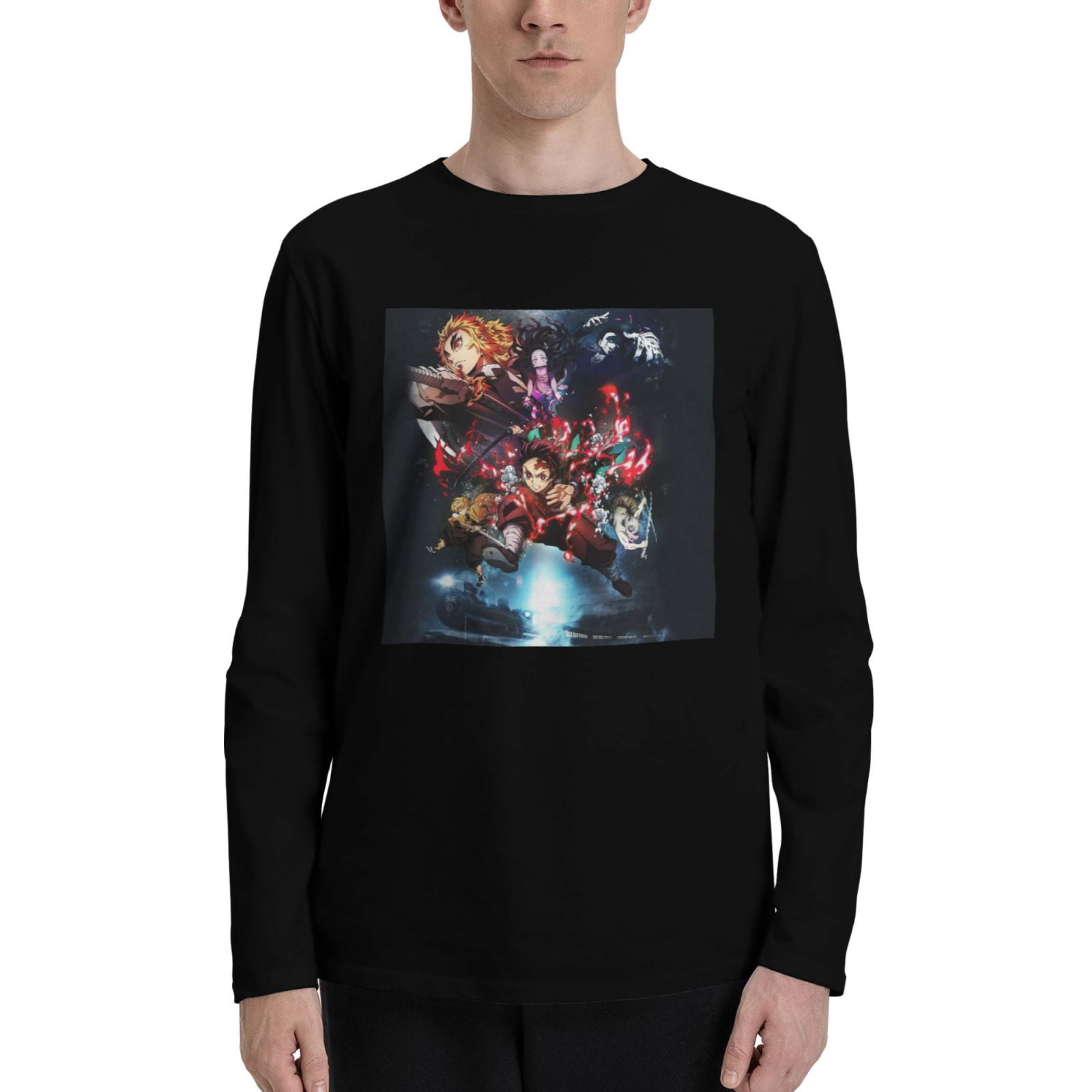 Demon Slayer Tanjiro Kamado Men'S Casual Fashion Crew Neck Long Sleeve ...
