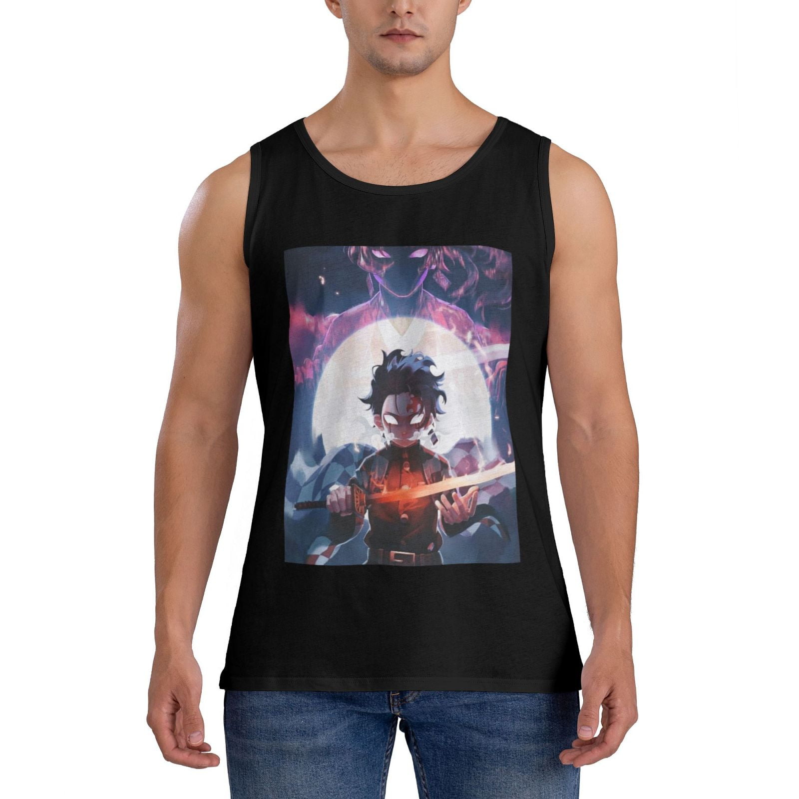 Demon Slayer Tanjiro Kamado Men'S Tank Top Shirt Summer Sleeveless T ...