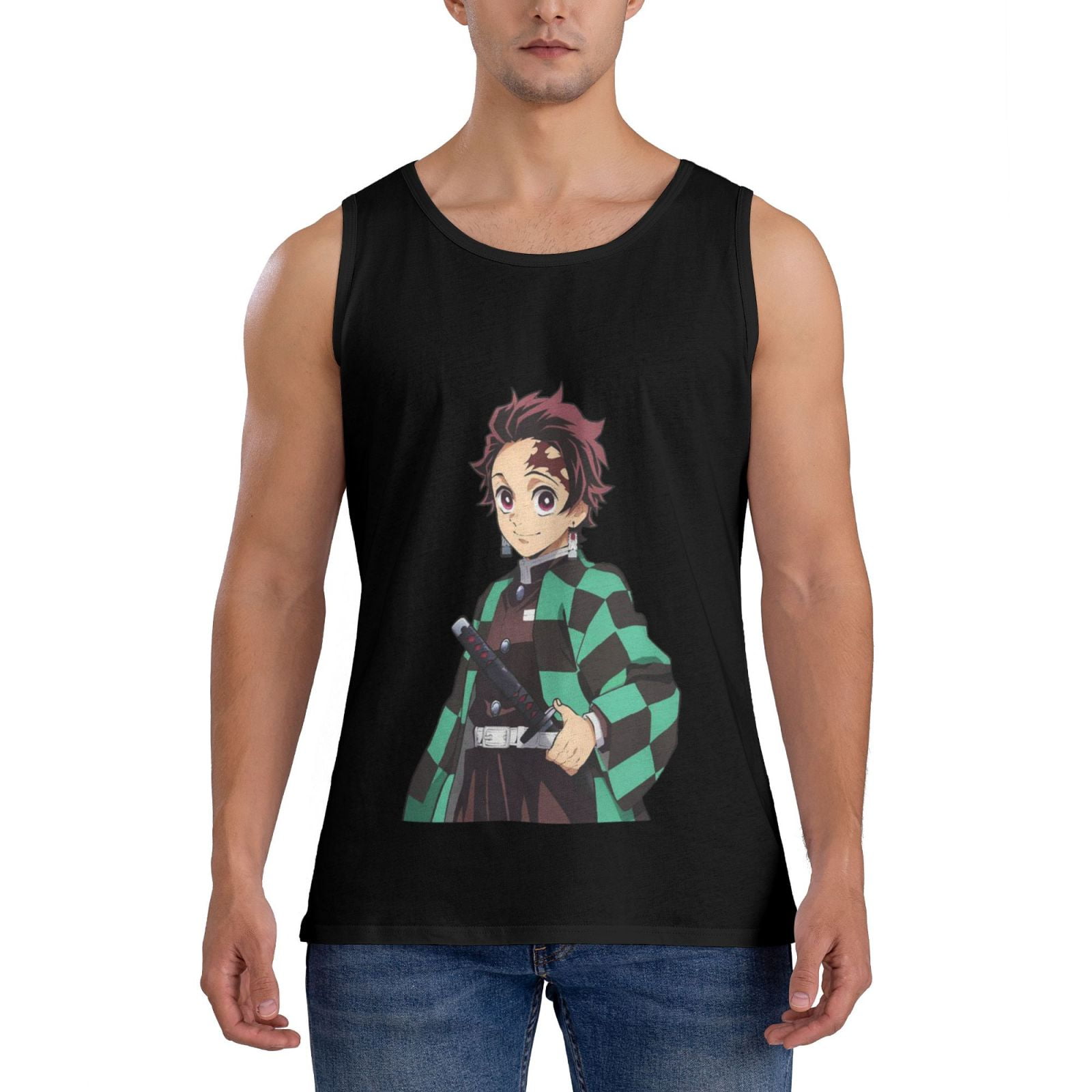 Demon Slayer Tanjiro Kamado Men'S Tank Top Shirt Summer Sleeveless T ...