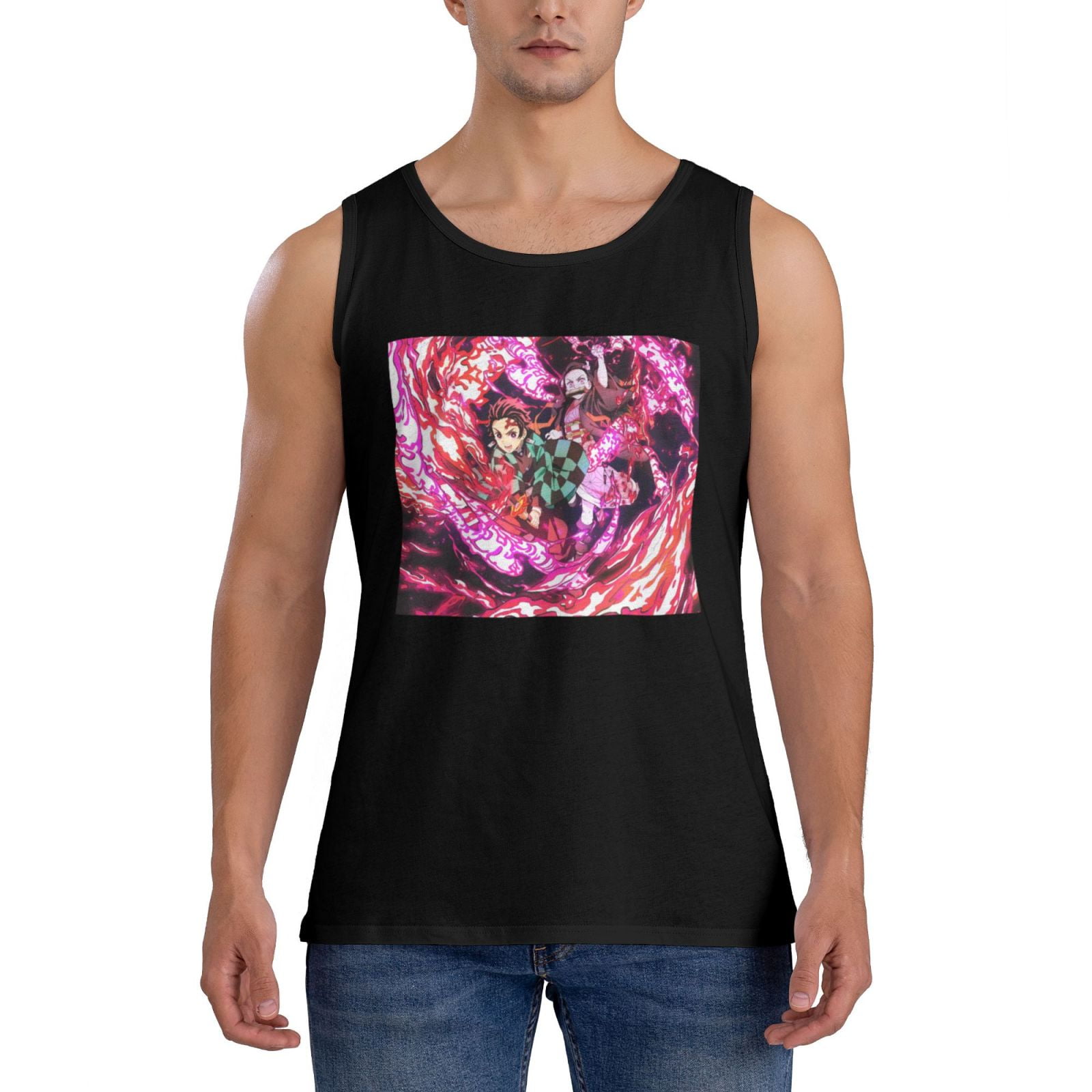 Demon Slayer Tanjiro Kamado Men'S Tank Top Shirt Summer Sleeveless T ...