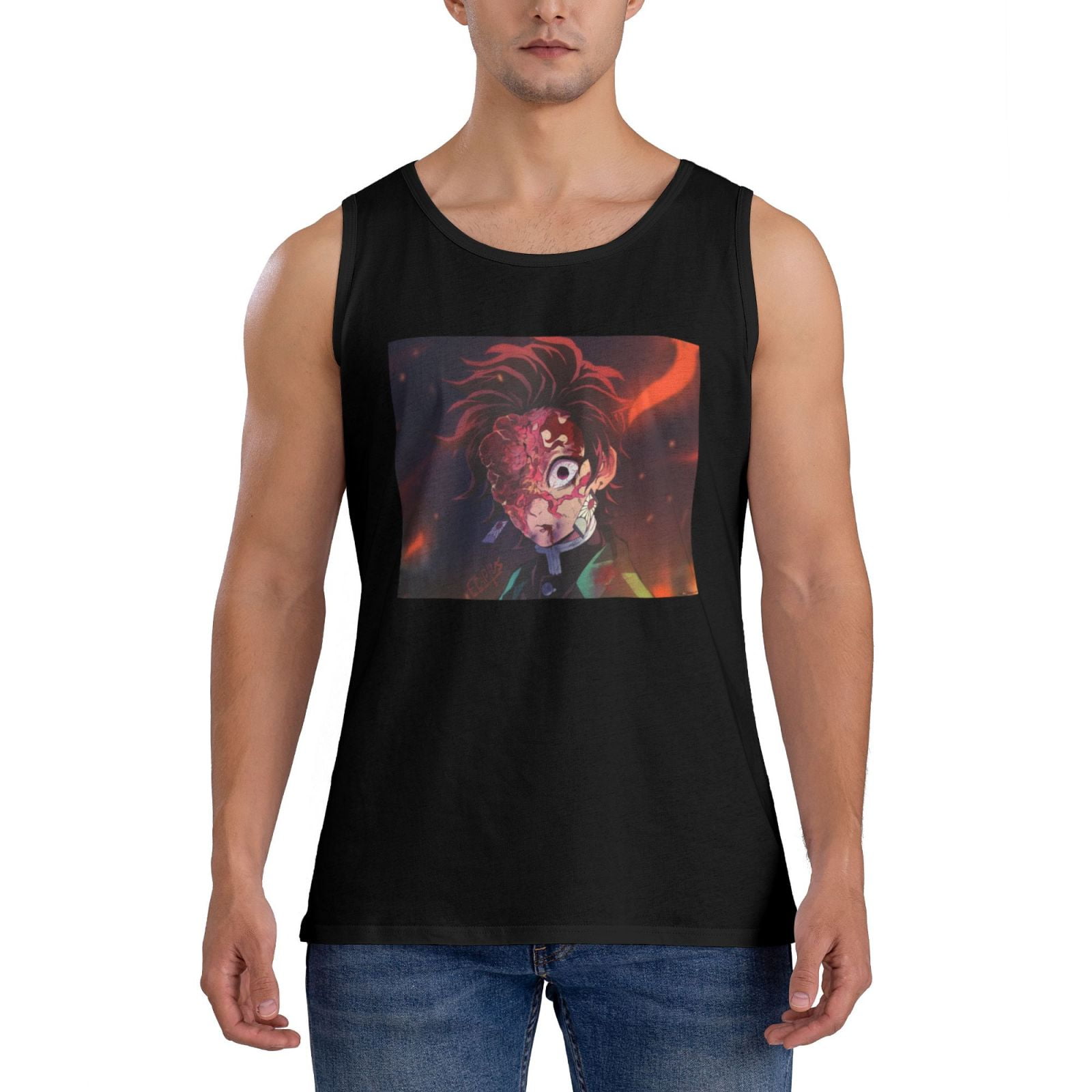 Demon Slayer Tanjiro Kamado Men'S Tank Top Shirt Summer Sleeveless T ...