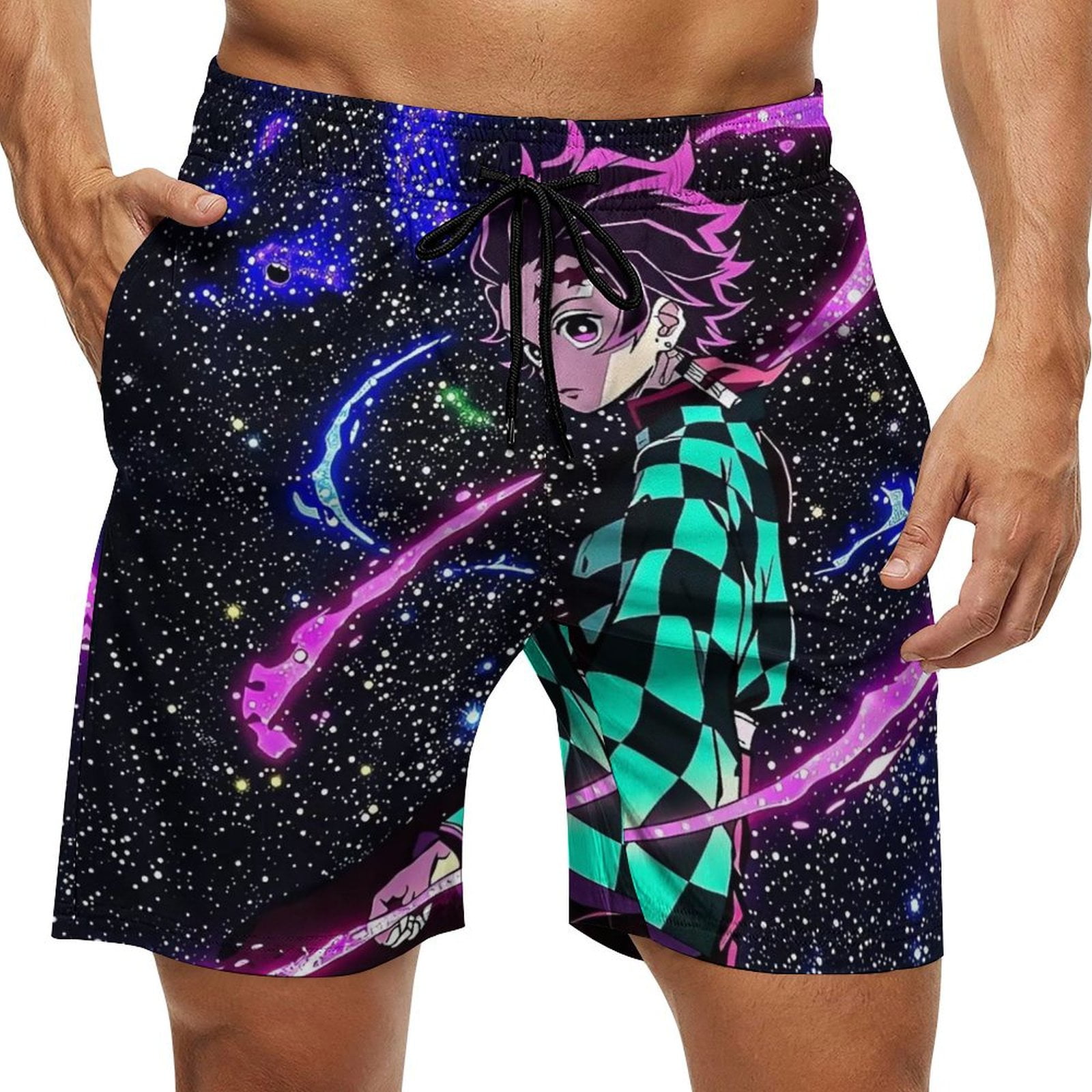 Demon Slayer Tanjiro Kamado Men's Beach Shorts Swim Trunks Quick Dry ...