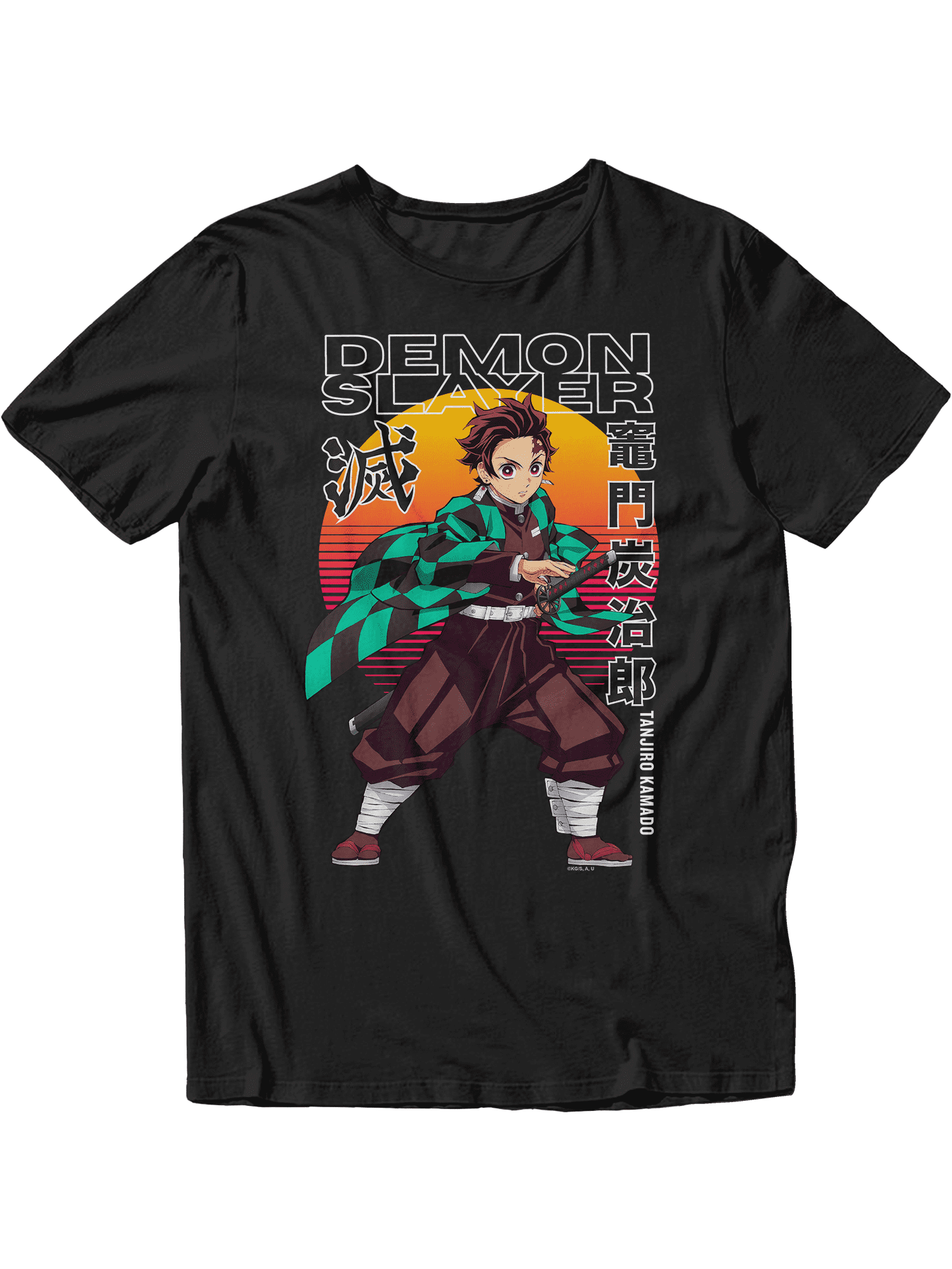 Demon Slayer Tanjiro Kamado Sunset Graphic Men's Short Sleeve T-Shirt ...