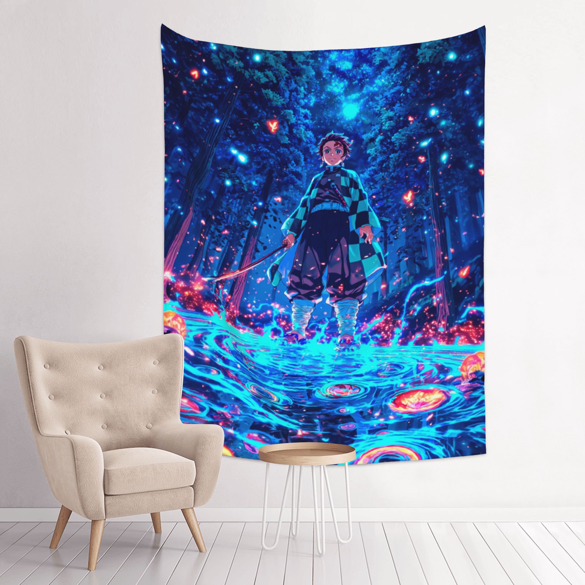 Demon Slayer Tanjiro Kamado Tapestry Indian Wall Hanging Tapestries ...