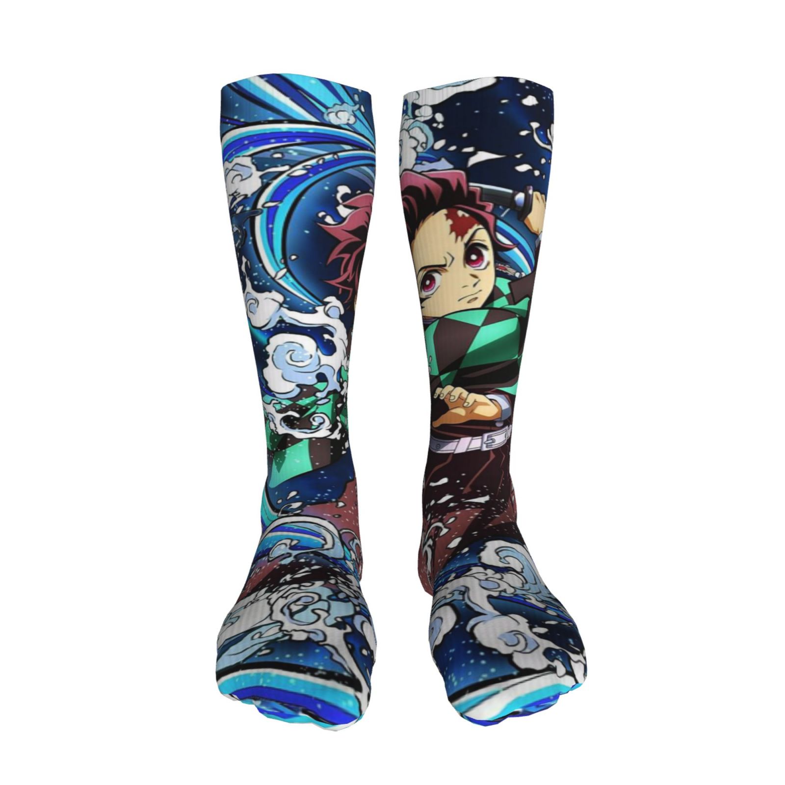 Demon Slayer Tanjiro Kamado Unisex Long Knee Thigh Compression Crew ...