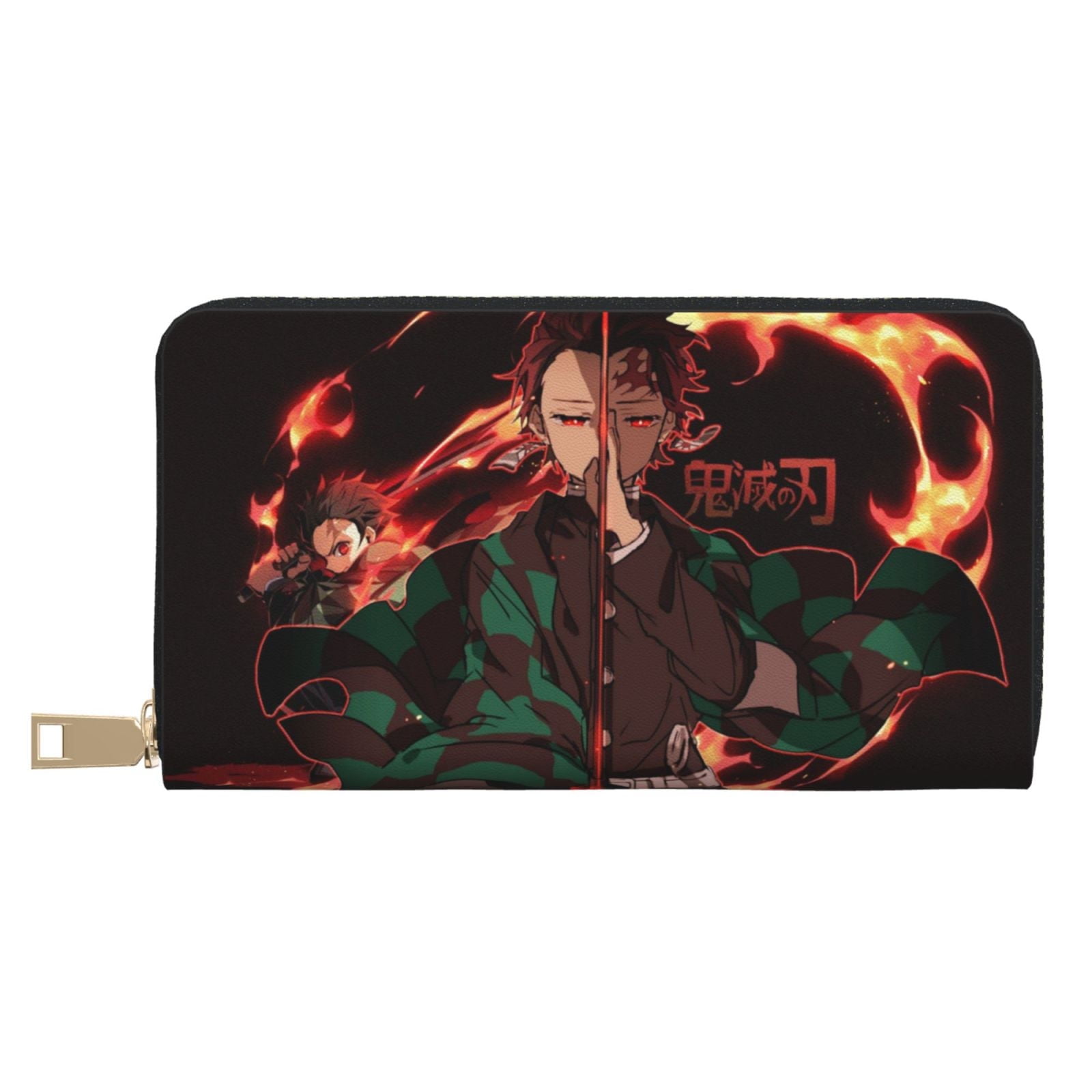 Demon Slayer Tanjiro Leather Wallet Card Bag Women's Long Wallet ...