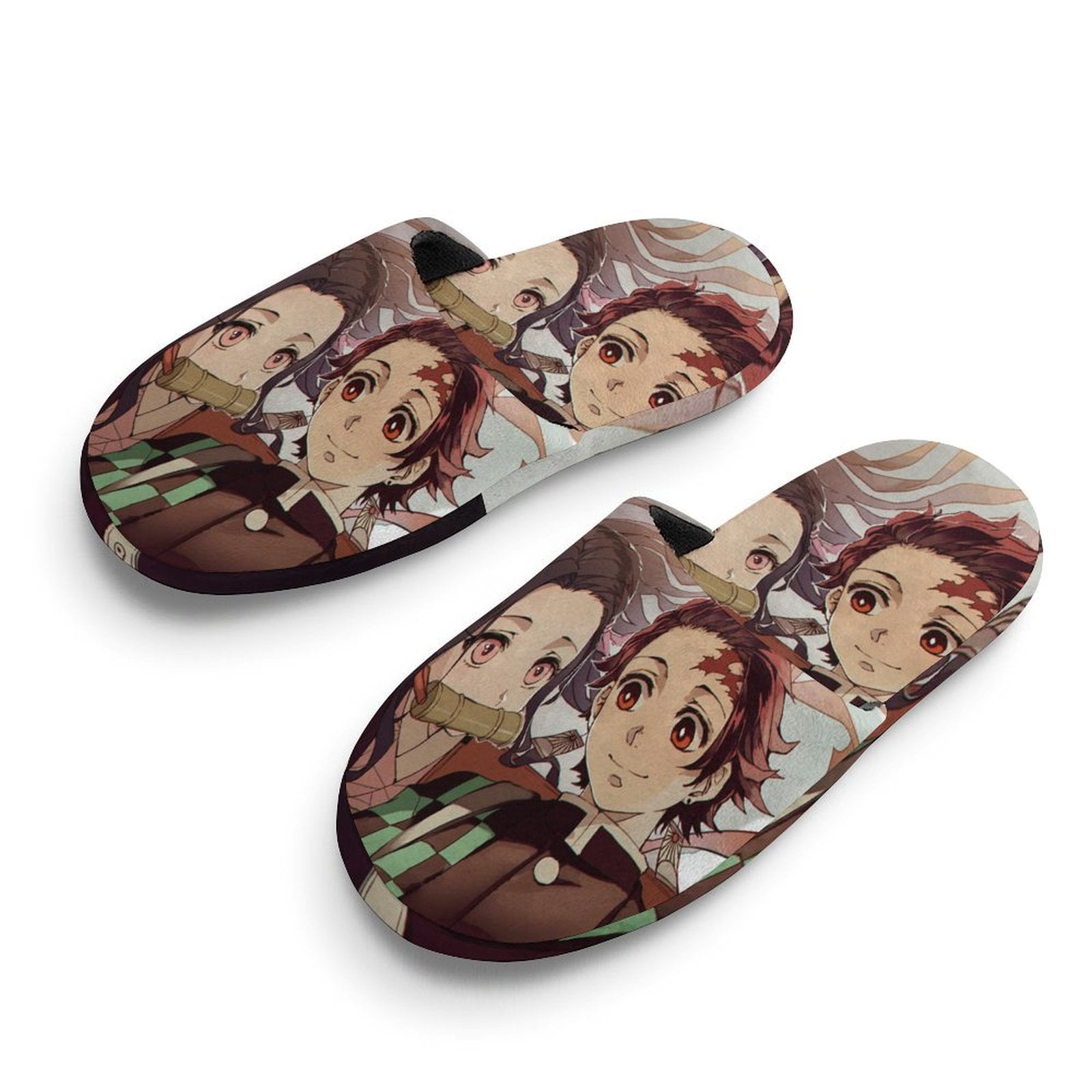 Demon Slayer Tanjiro Nezuko Anime Cotton Slippers For Kids Flannel ...