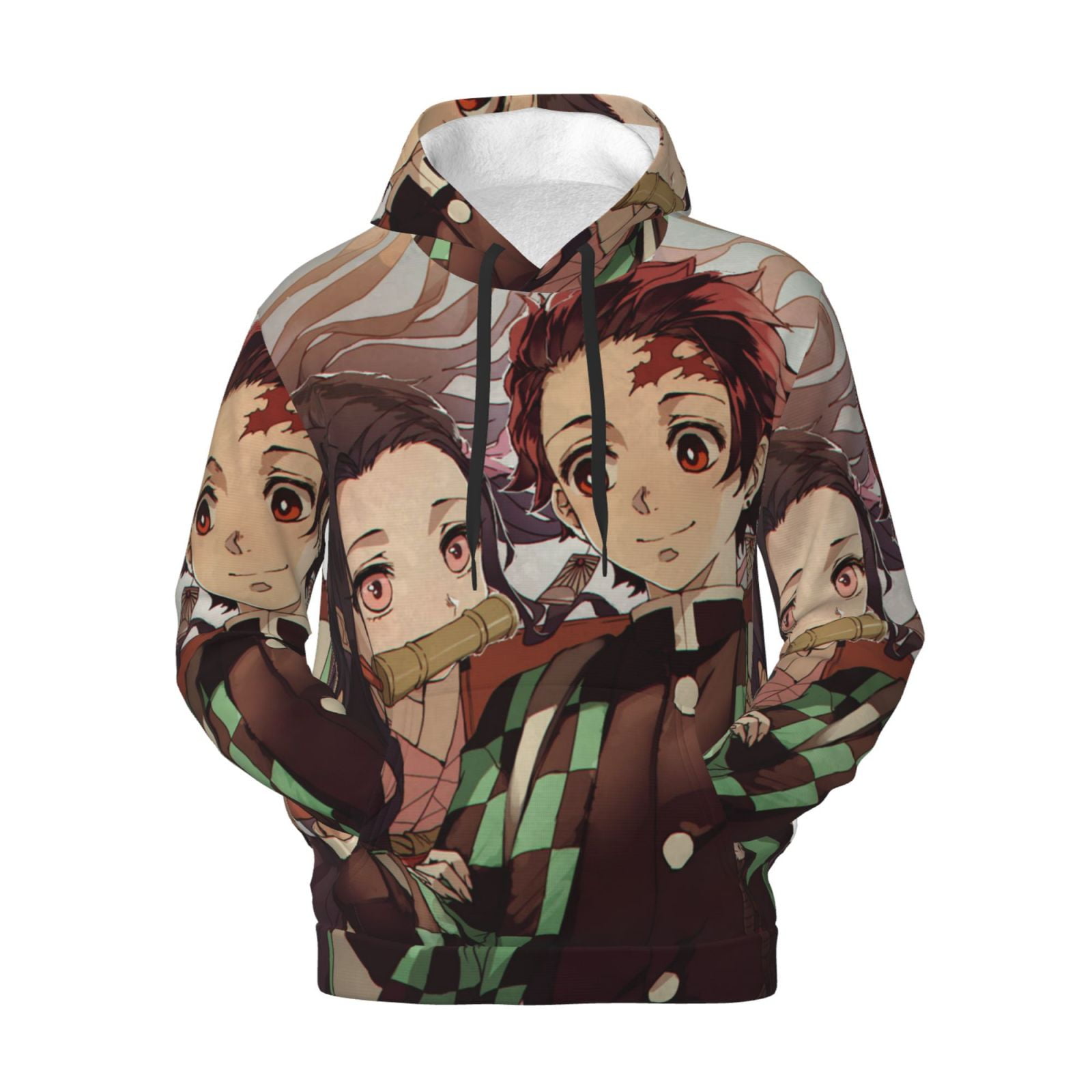 Demon Slayer Tanjiro Nezuko Anime Men's Hoodies Sweatshirt Soft Plush ...
