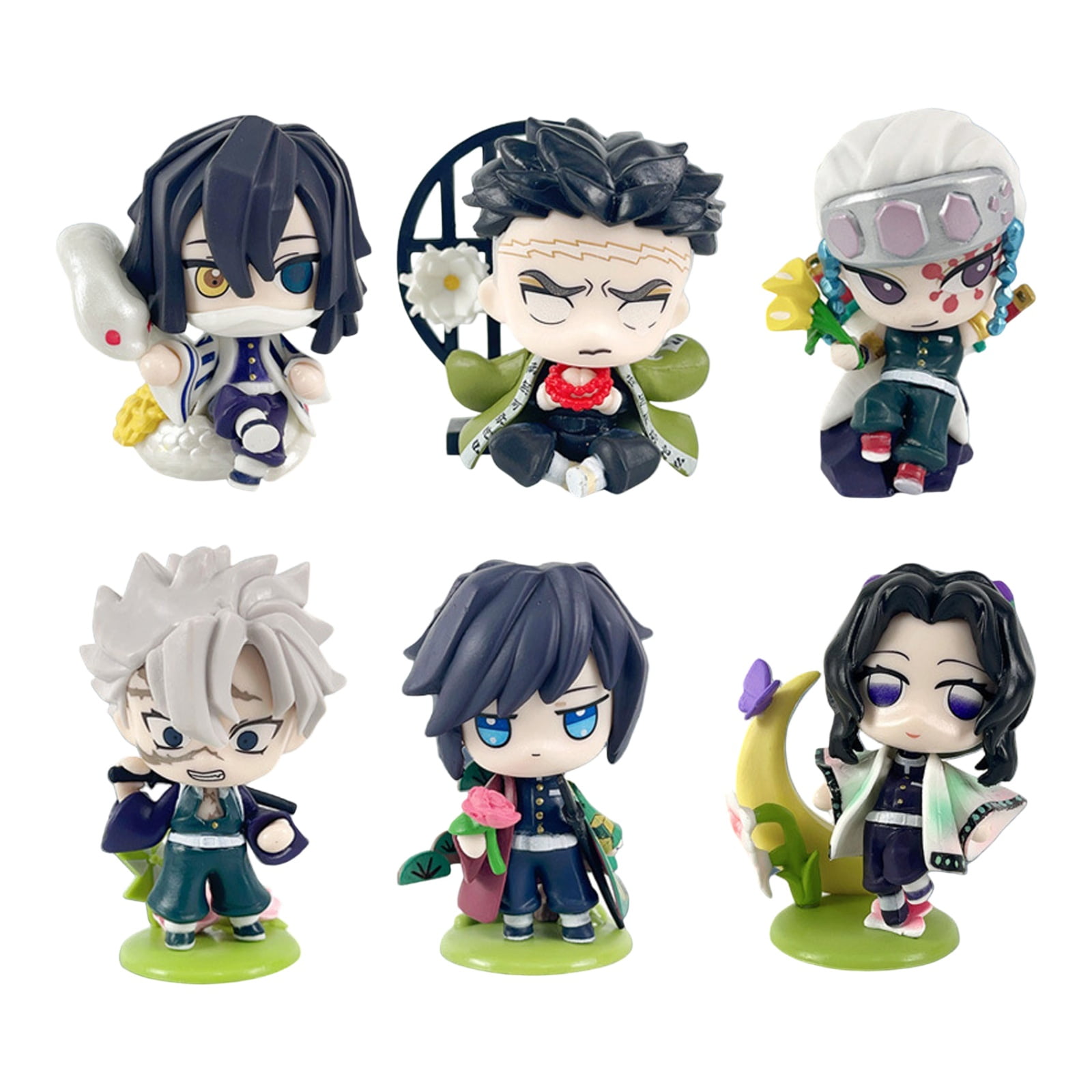 Demon Slayer Tanjiro Nezuko Figure Ornaments, 6PC Handheld Demon Slayer ...