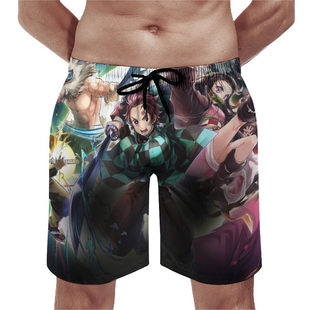 Demon Slayer Tanjiro Nezuko Men's Swim Trunks Quick Dry Beach Board ...