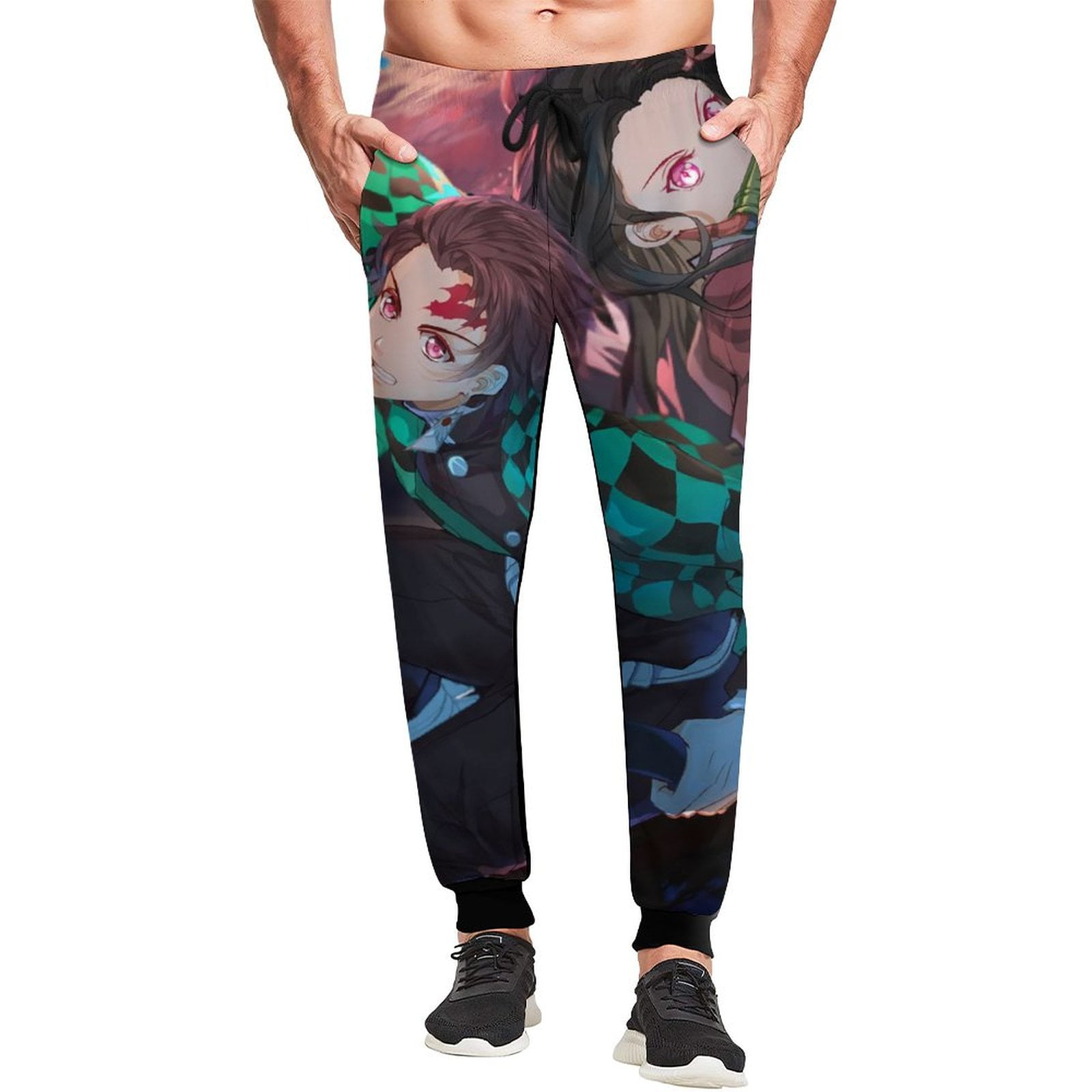 Demon Slayer Tanjiro Nezuko Mens Sweatpants 3D Print Novelty Casual ...