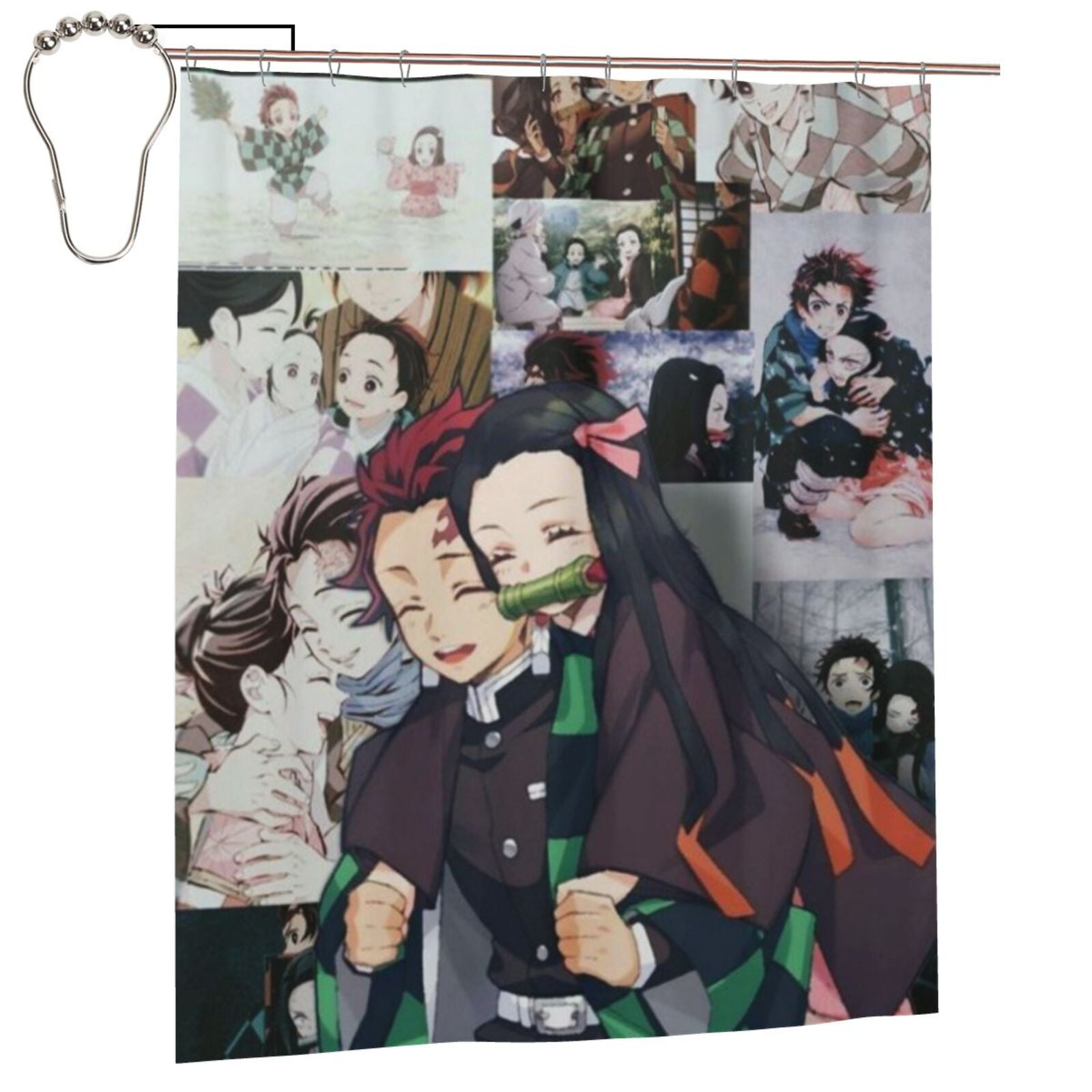 Demon Slayer Tanjiro Nezuko Shower Curtain Bathroom Accessories Decor ...