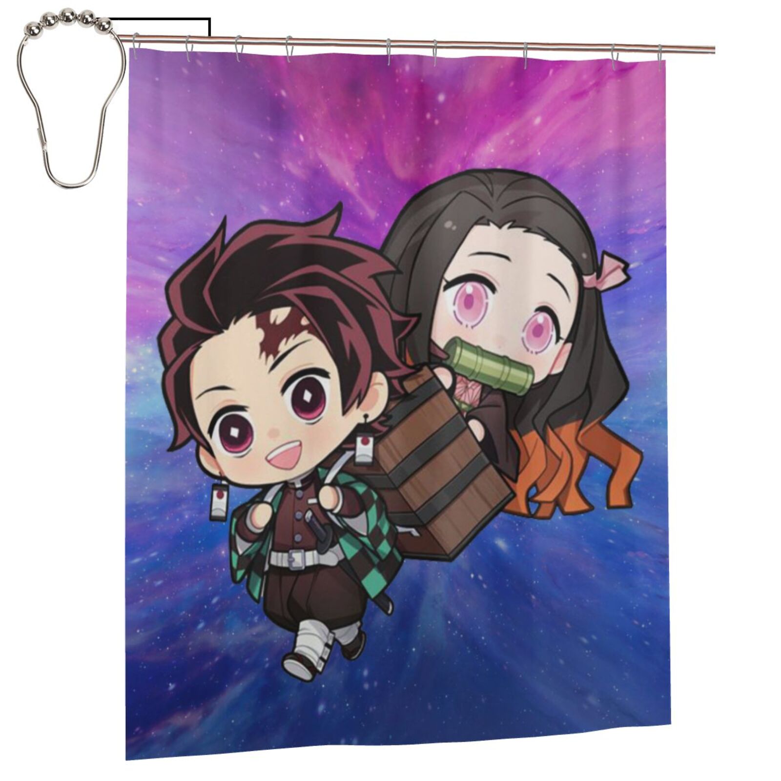 Demon Slayer Tanjiro Nezuko Shower Curtain Bathroom Accessories Decor ...