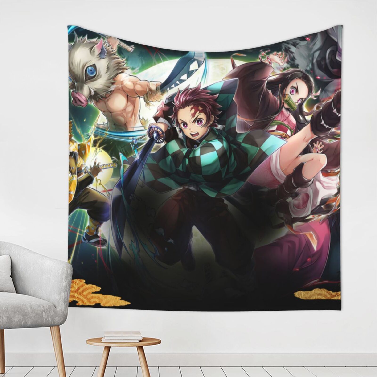 Demon Slayer Tanjiro Nezuko Tapestry Decoration Wall Hanging Tapestries ...