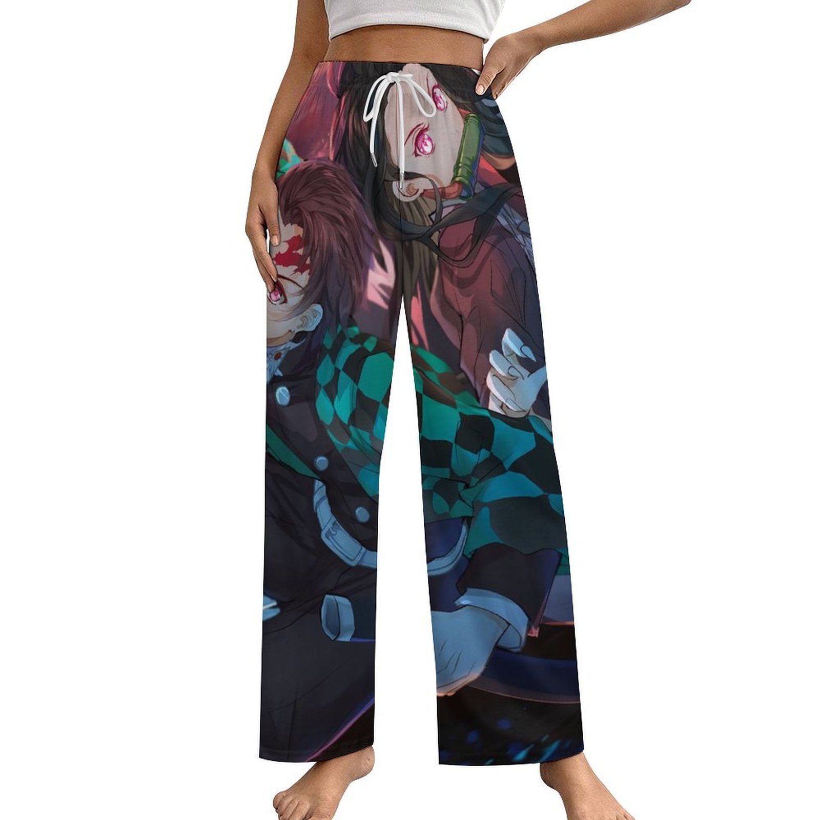 Demon Slayer Tanjiro Nezuko Women's Pajama Pants Novelty Daily Cozy ...