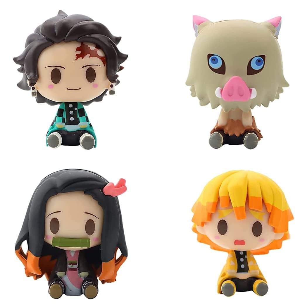Demon Slayer Tanjirou Nezuko Inosuke Zenitsu Anime Action Figure Mini ...