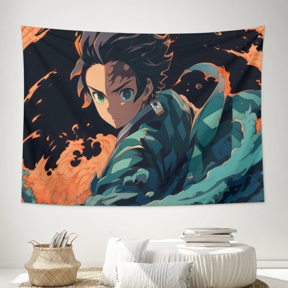 Demon Slayer Tapestry 60x50 Inch Cartoon Wall Hanging Anime Tapestry ...