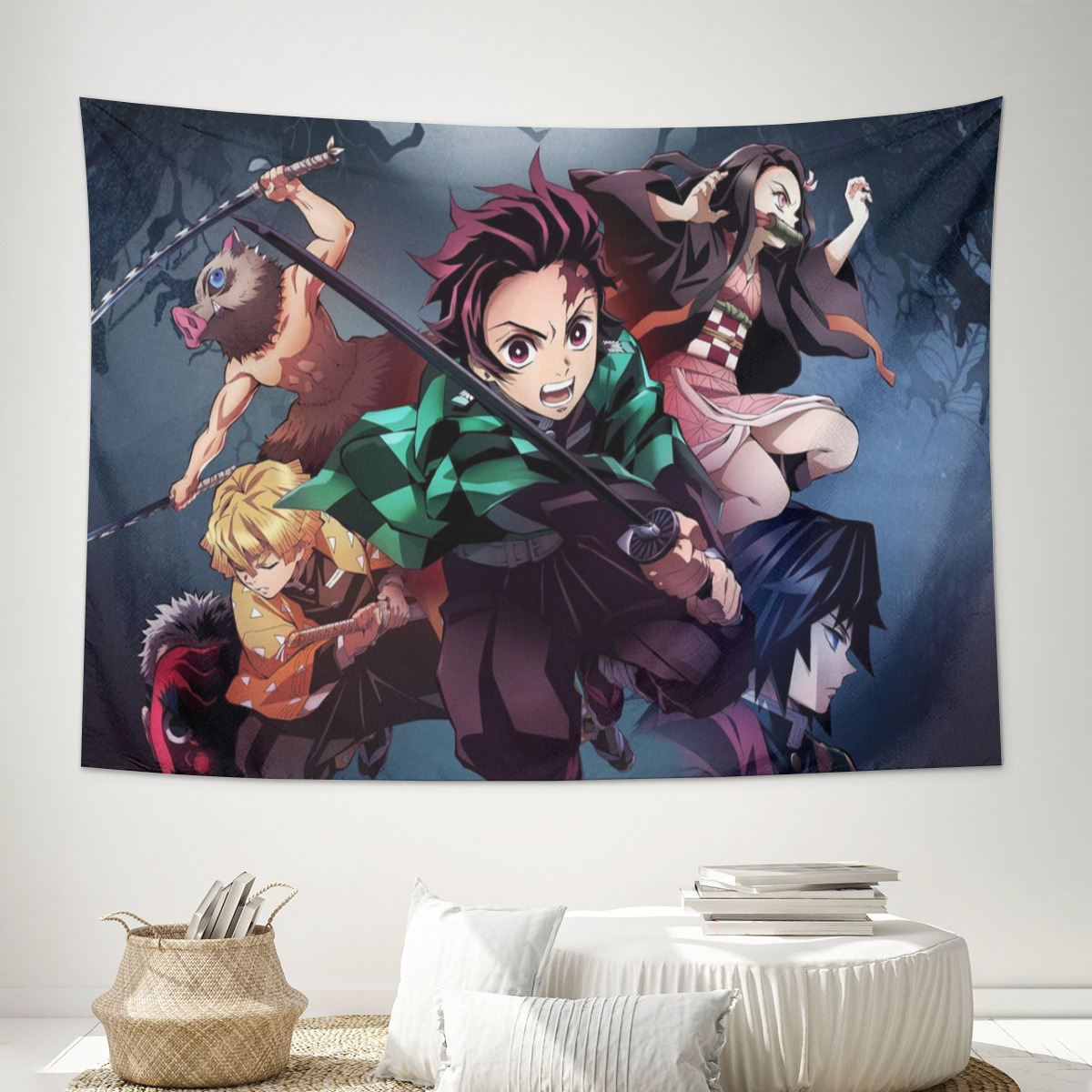 Demon Slayer Tapestry 60x50 Inch Cartoon Wall Hanging Anime Tapestry ...