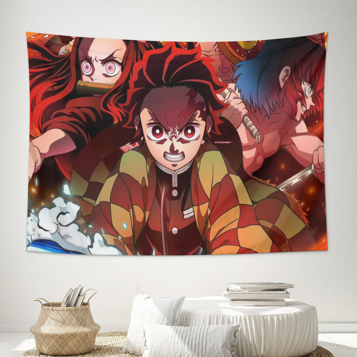 Demon Slayer Tapestry 60x50 Inch Cartoon Wall Hanging Anime Tapestry ...