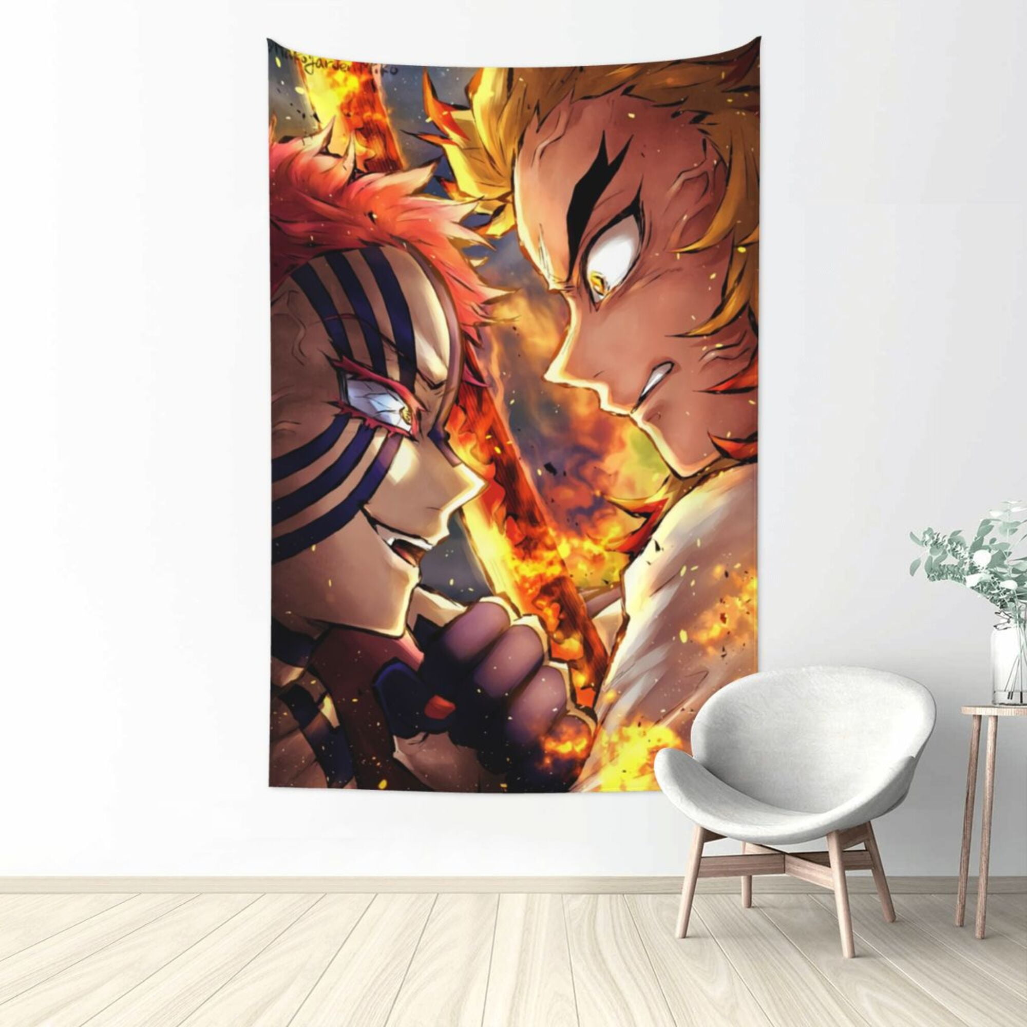 Demon Slayer Tapestry Cartoon Print Wall Art Hanging Tapestry Anime ...