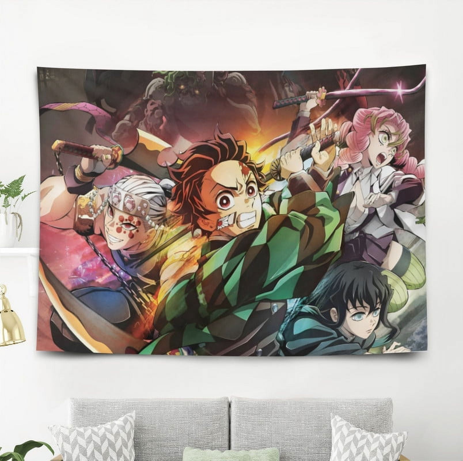 Demon Slayer Tapestry Gift Wall Hanging Backdrop for Room Bedroom Girls ...