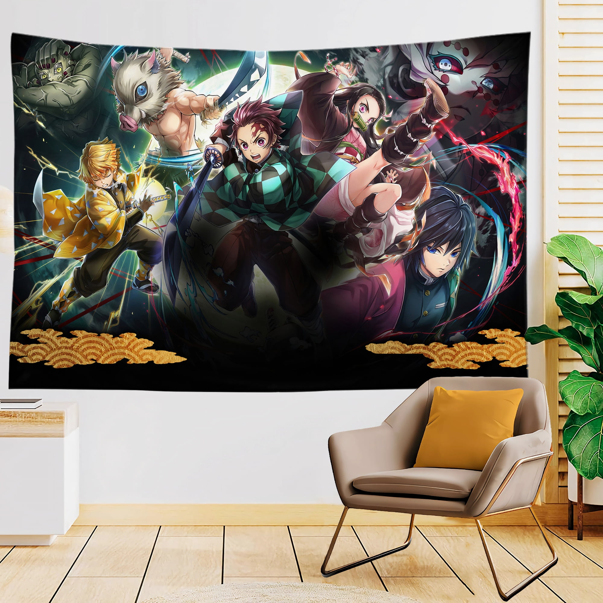 Demon Slayer Tapestry Lightweight Banner for Bedroom Hall Dormitory ...
