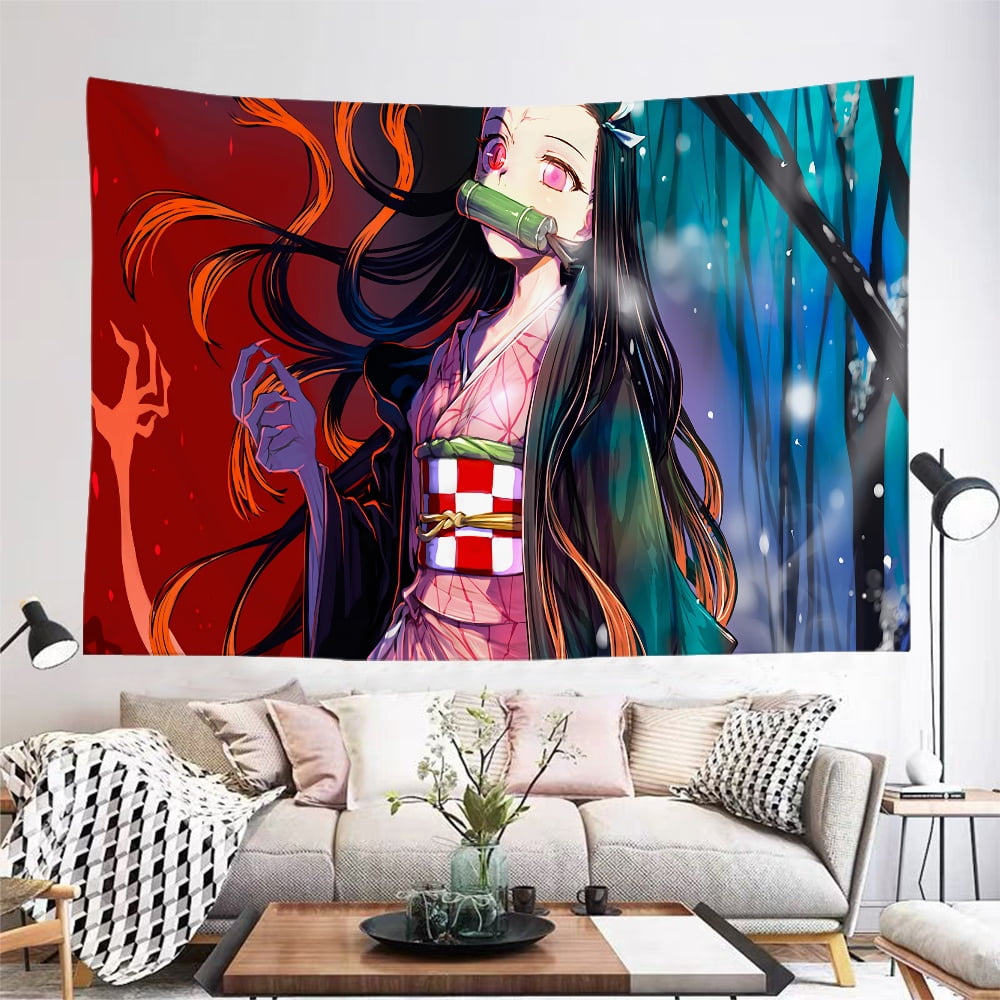 Demon Slayer Tapestry,Modern Photography Background for Decorative Gift ...