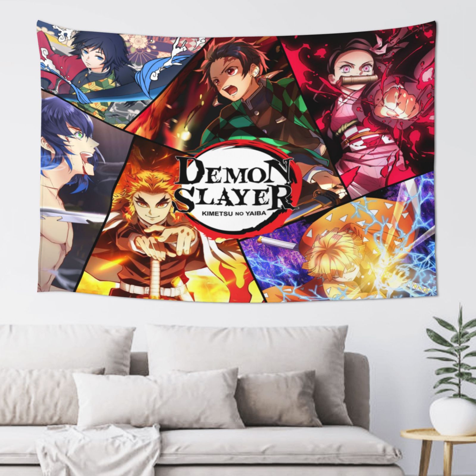Demon Slayer Tapestry Wave Wall Hanging Home Decoration Wall Blanket ...