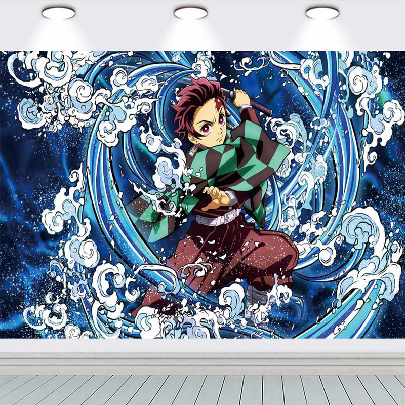 Demon Slayer Taspestry Wall Decor Backdrop Banner Party Supplies Poster ...