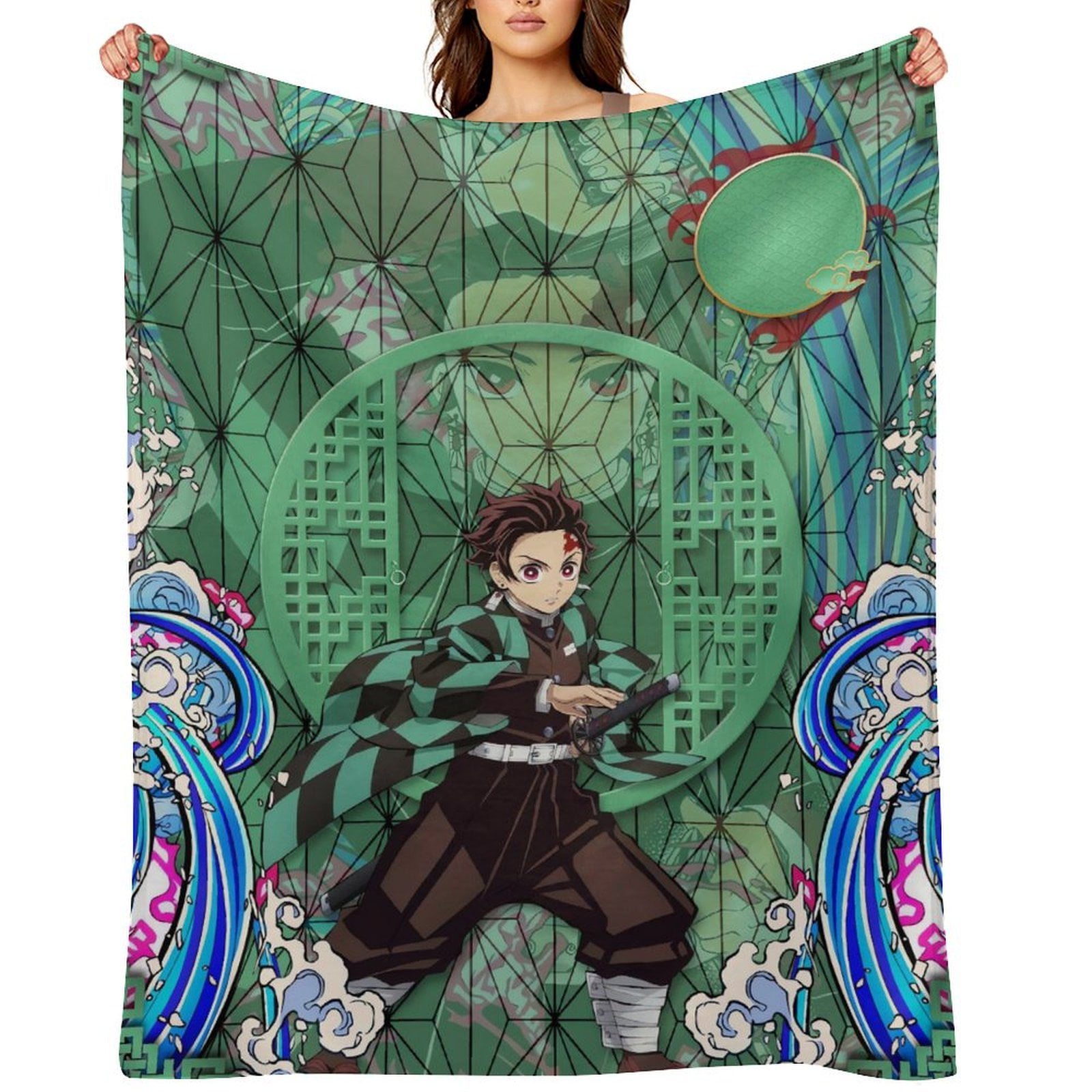 Demon Slayer Throw Blanket Soft Cozy Warm College Printing Oversized ...