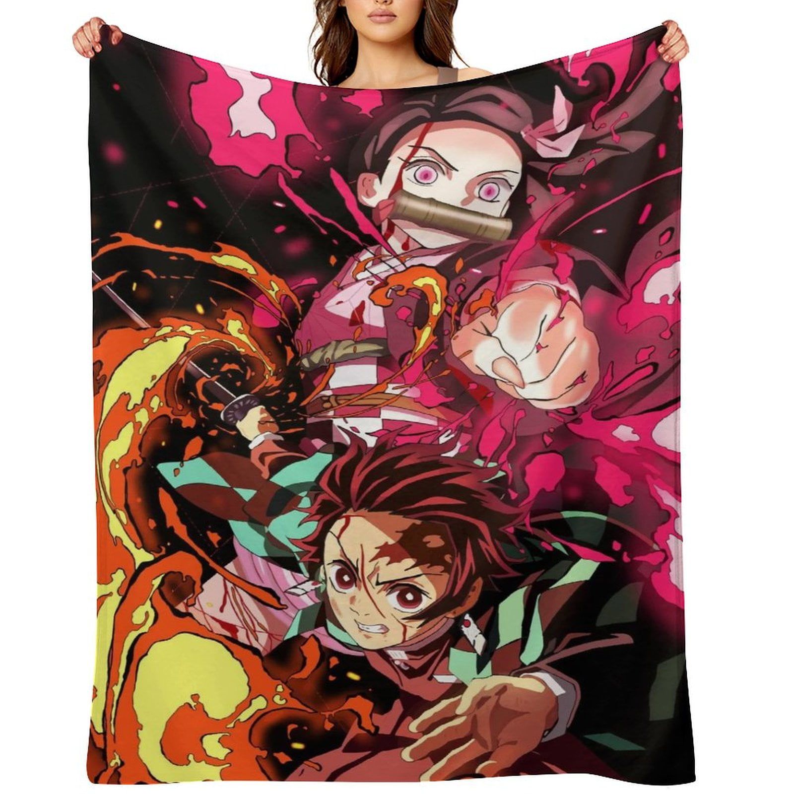 Demon Slayer Throw Blanket Soft Cozy Warm College Printing Oversized ...
