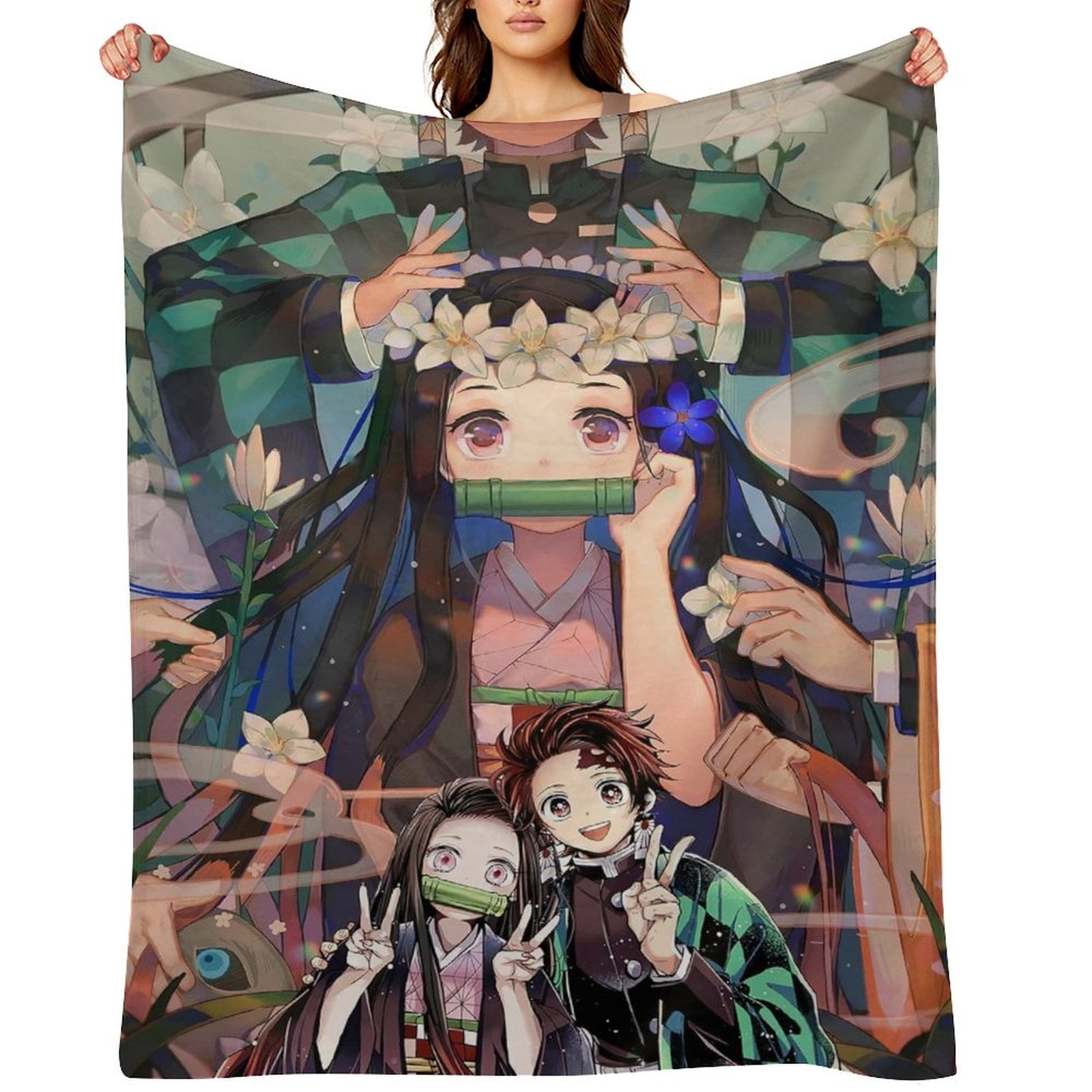 Demon Slayer Throw Blanket Soft Cozy Warm College Printing Oversized ...