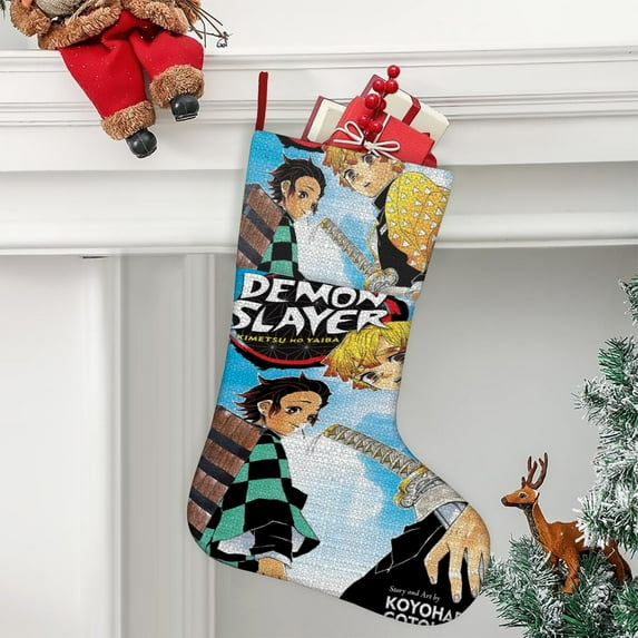 Demon Slayer Ultra soft velvet Christmas socks, Large Super Soft ...