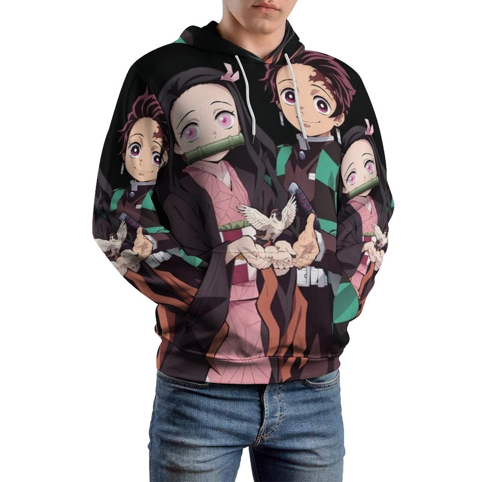 Demon Slayer Unisex Hoodies 3D Print Pullover Hooded Sweatshirt Hoodies ...