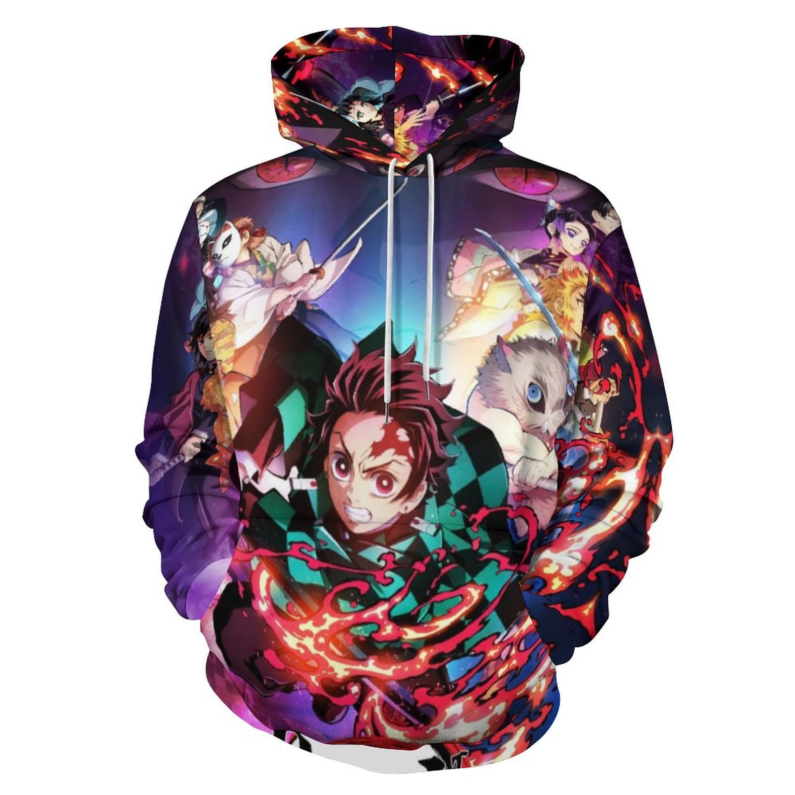 Demon Slayer Unisex Hoodies 3D Print Pullover Hooded Sweatshirt Hoodies ...