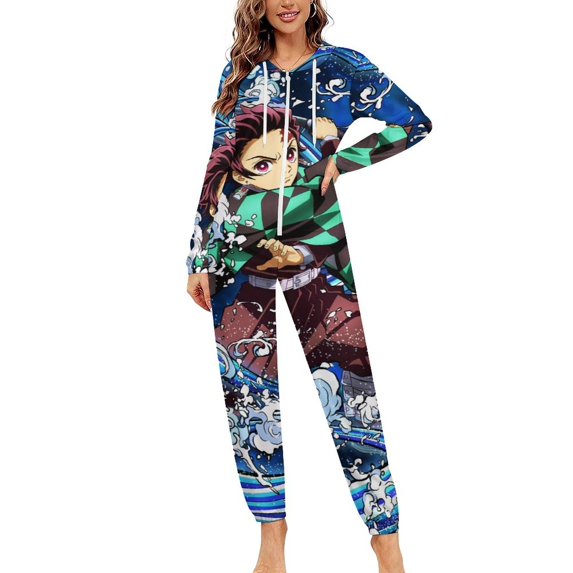 Demon Slayer Unisex Onesie Pajamas Zipper Jumpsuit Hooded One Piece ...