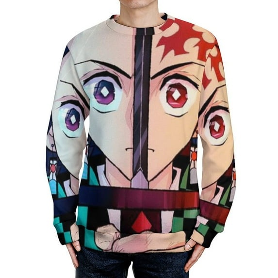 Demon Slayer Unisex Sweater Long Sleeve Round Neck Pullover Jumper Fall ...